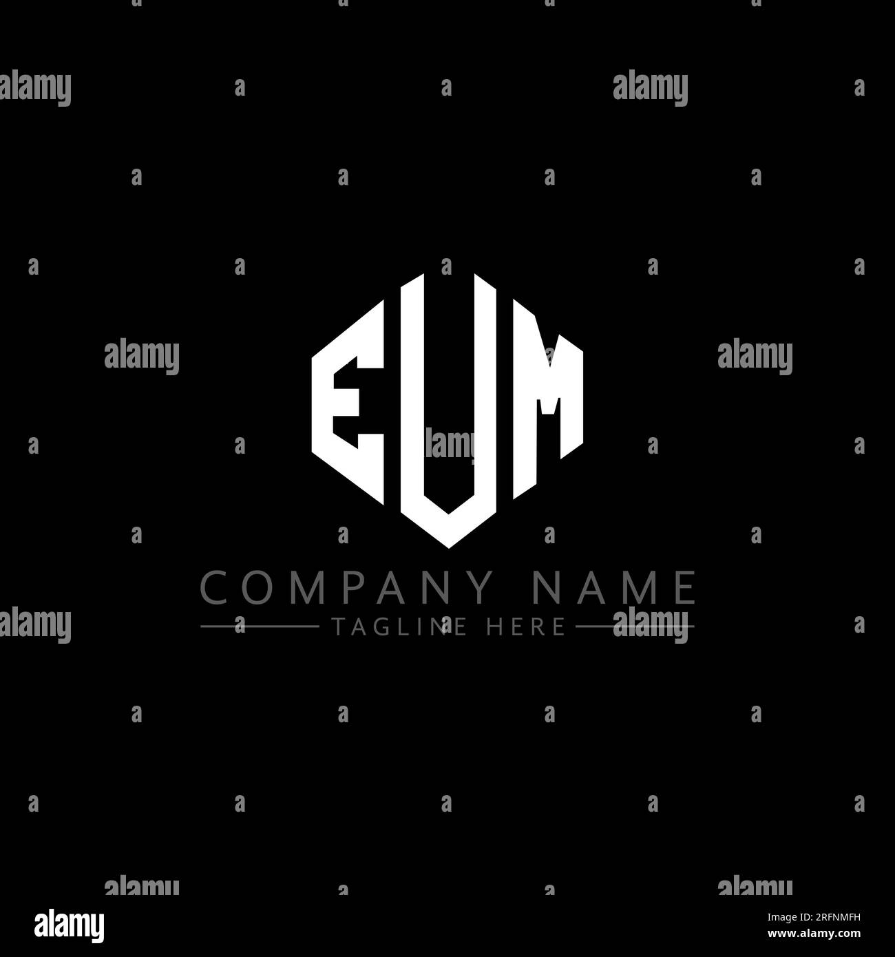 EUM letter logo design with polygon shape. EUM polygon and cube shape ...