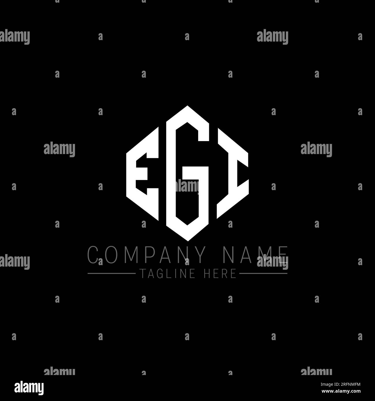 EGI letter logo design with polygon shape. EGI polygon and cube shape ...