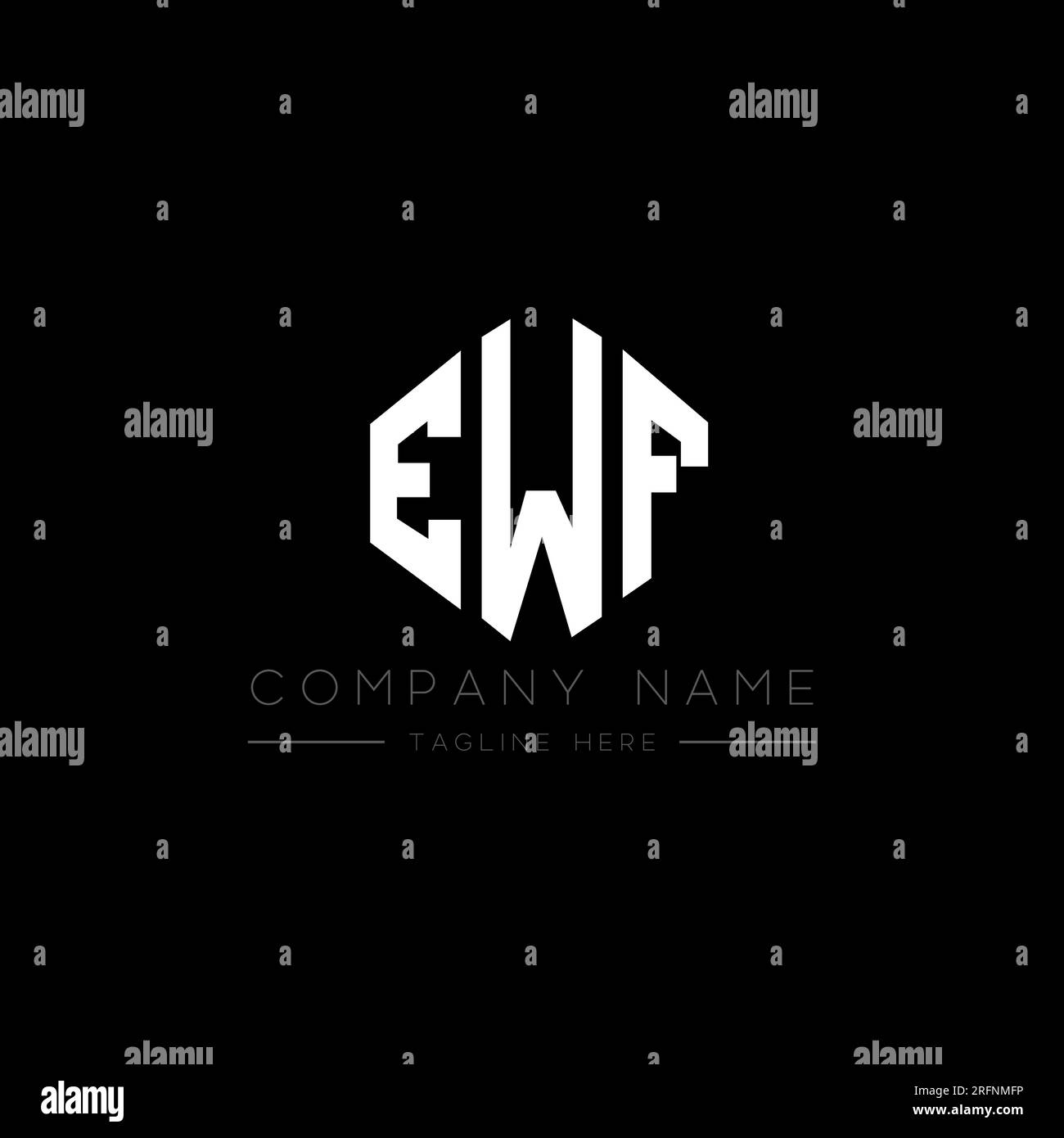 EWF letter logo design with polygon shape. EWF polygon and cube shape ...