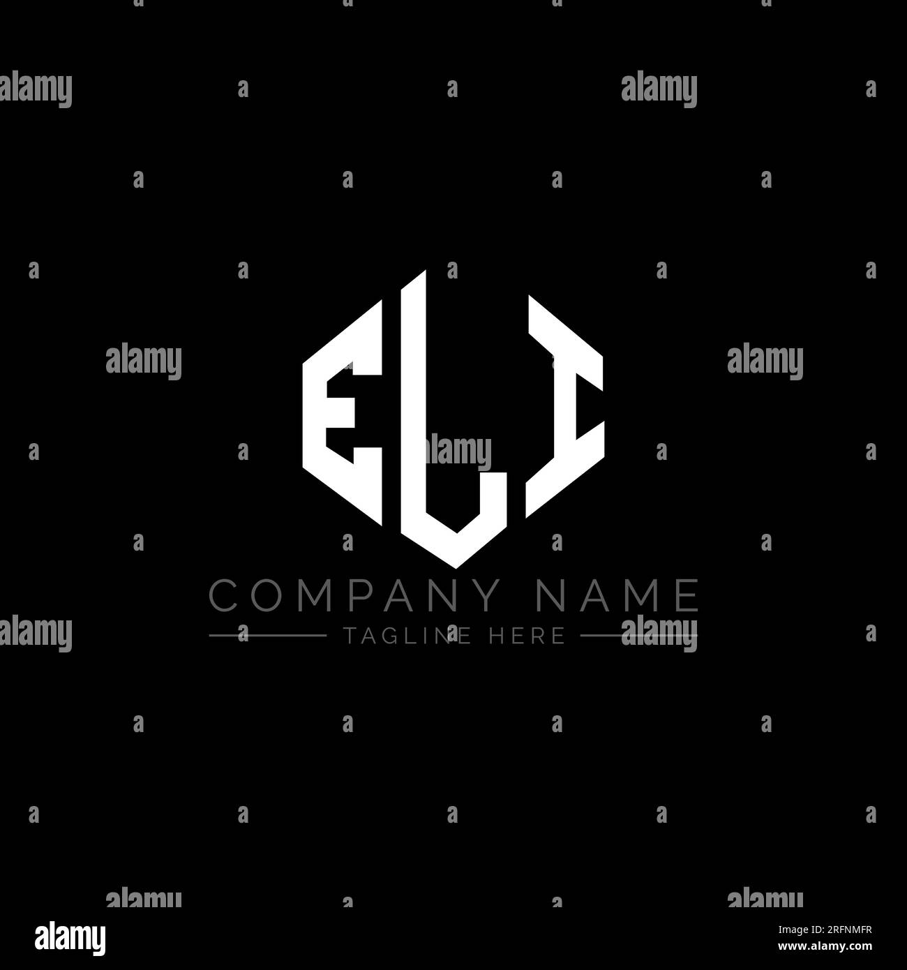 ELI letter logo design with polygon shape. ELI polygon and cube shape ...