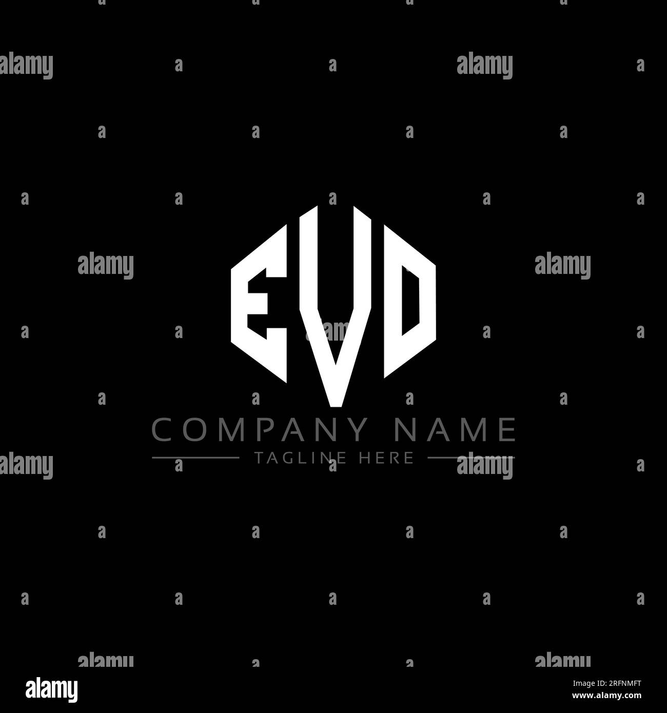 EVO letter logo design with polygon shape. EVO polygon and cube shape ...