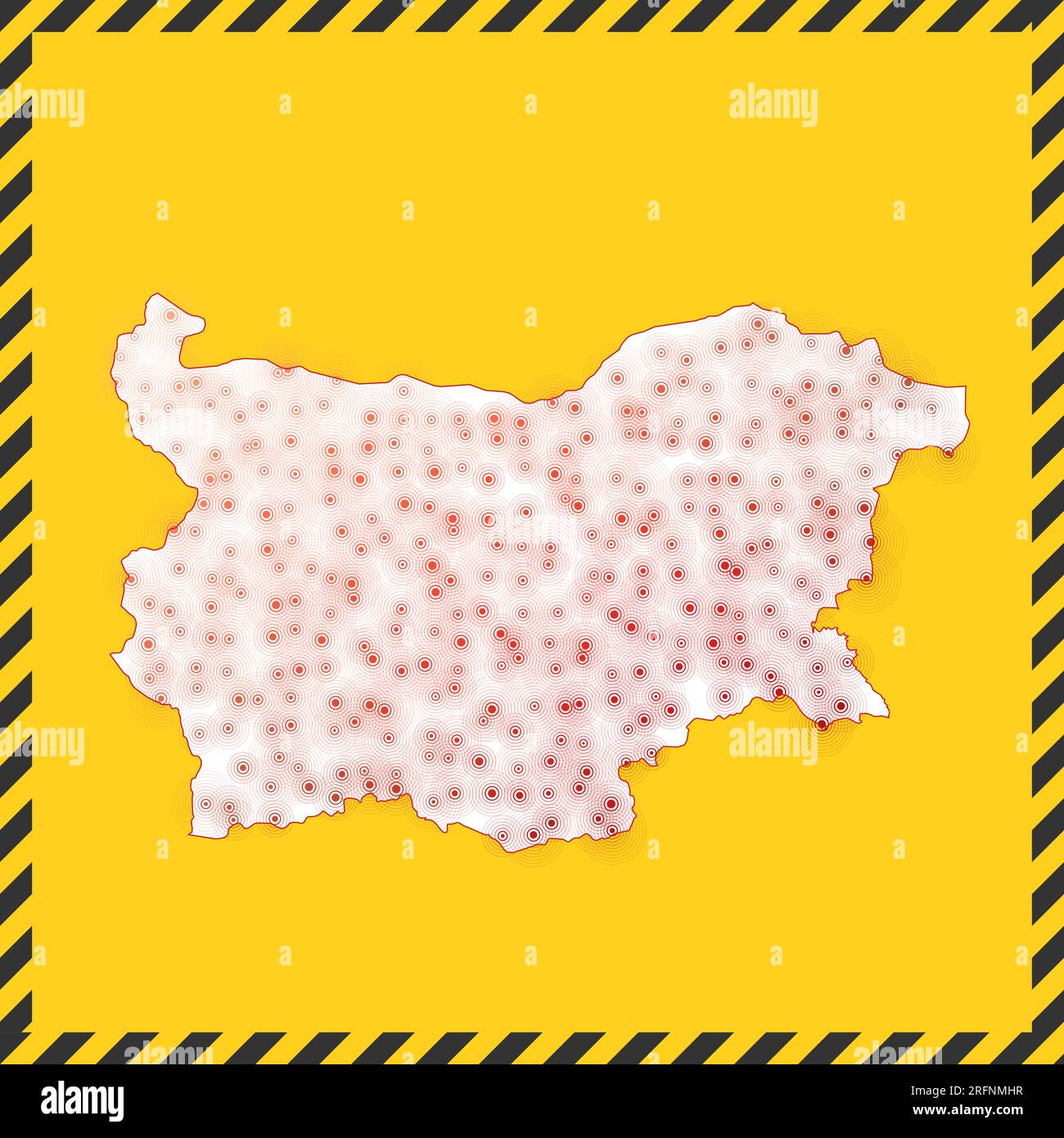 Bulgaria closed - virus danger sign. Lockdown country icon. Black ...