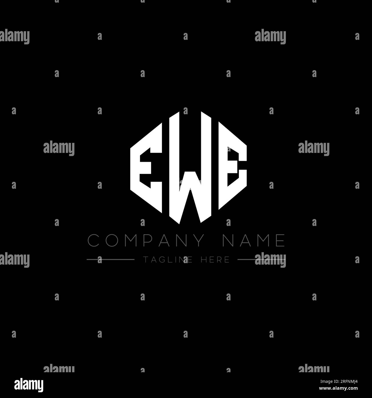 EWE letter logo design with polygon shape. EWE polygon and cube shape ...