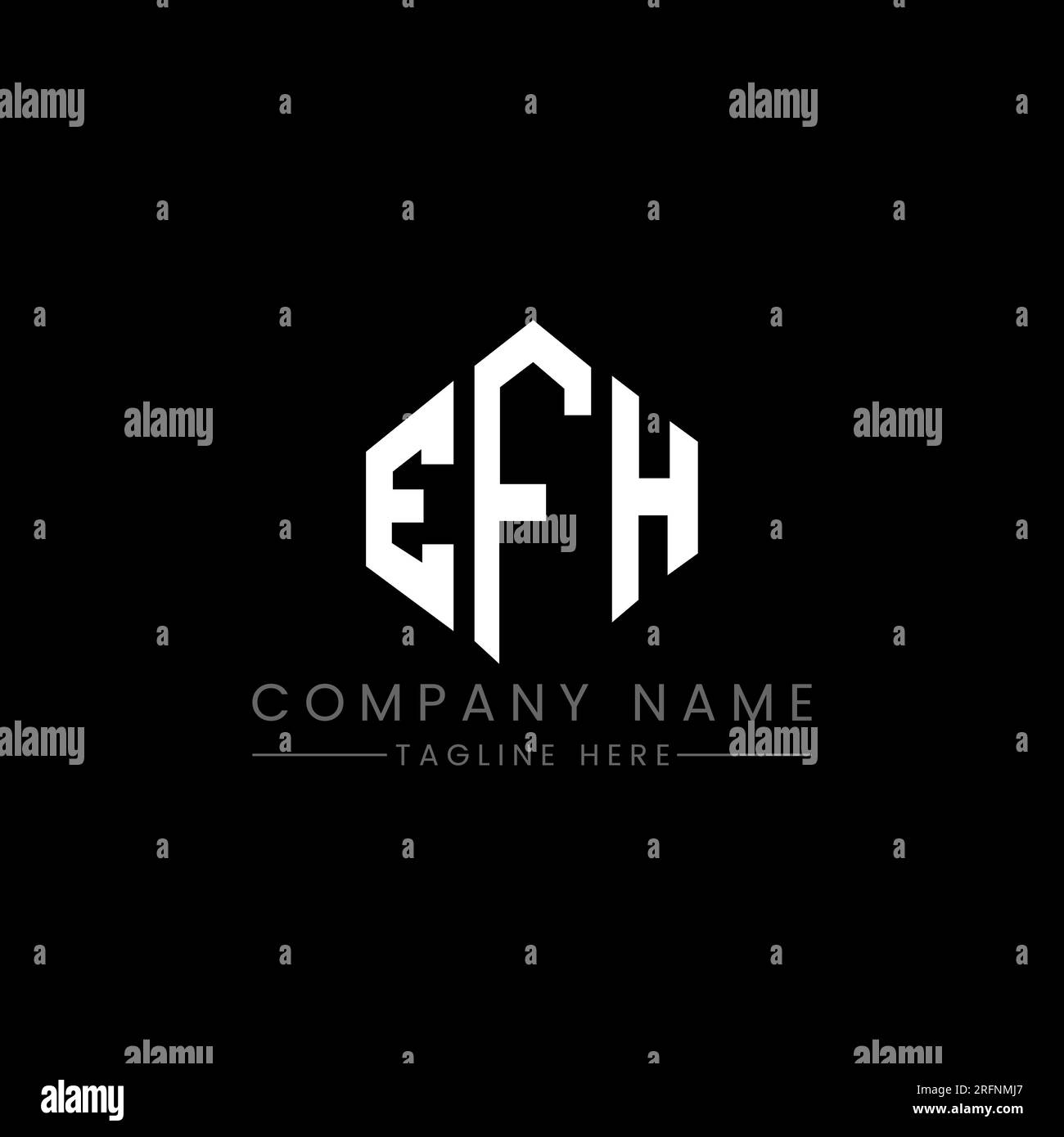 EFH letter logo design with polygon shape. EFH polygon and cube shape ...