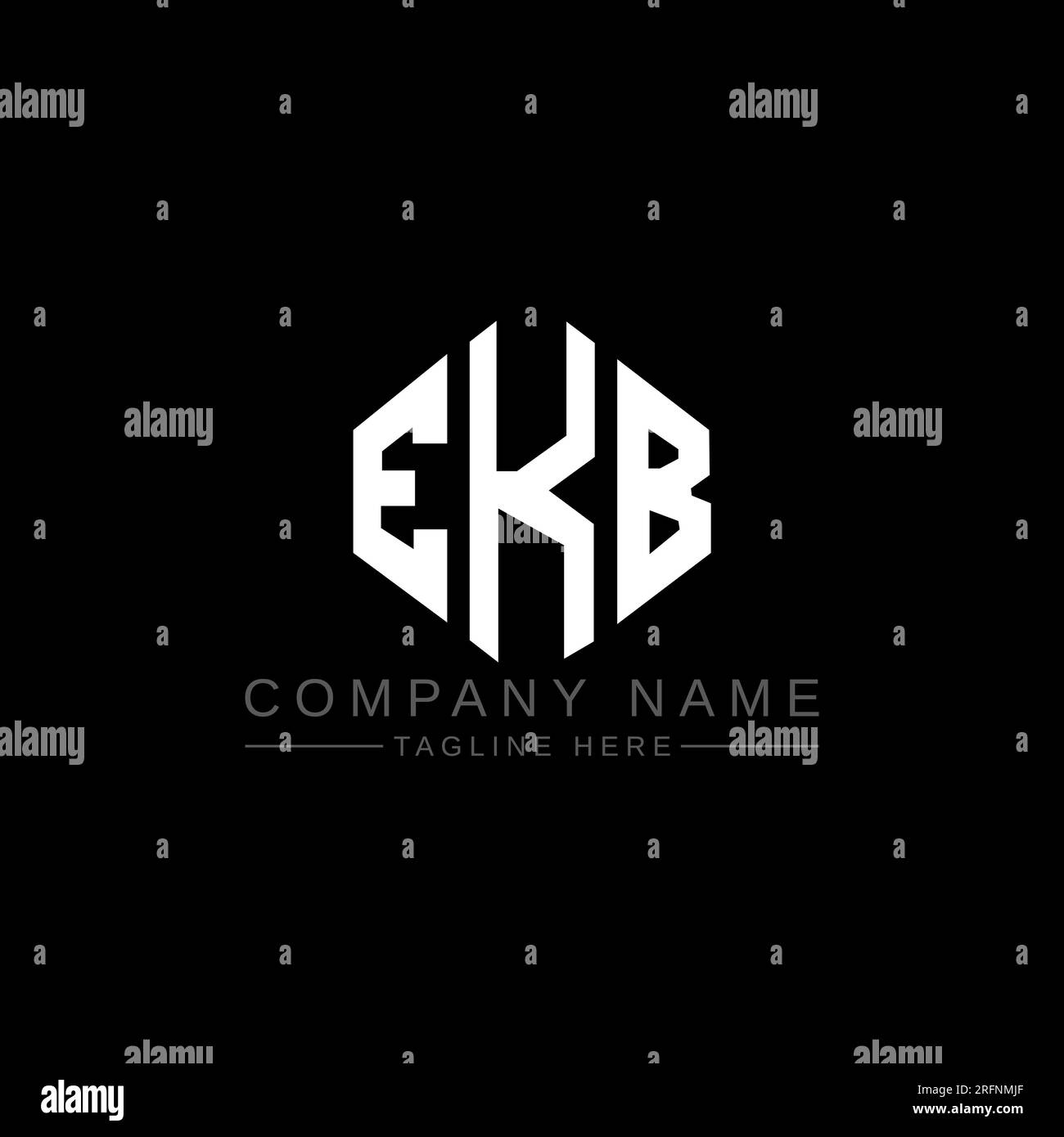 EKB letter logo design with polygon shape. EKB polygon and cube shape ...