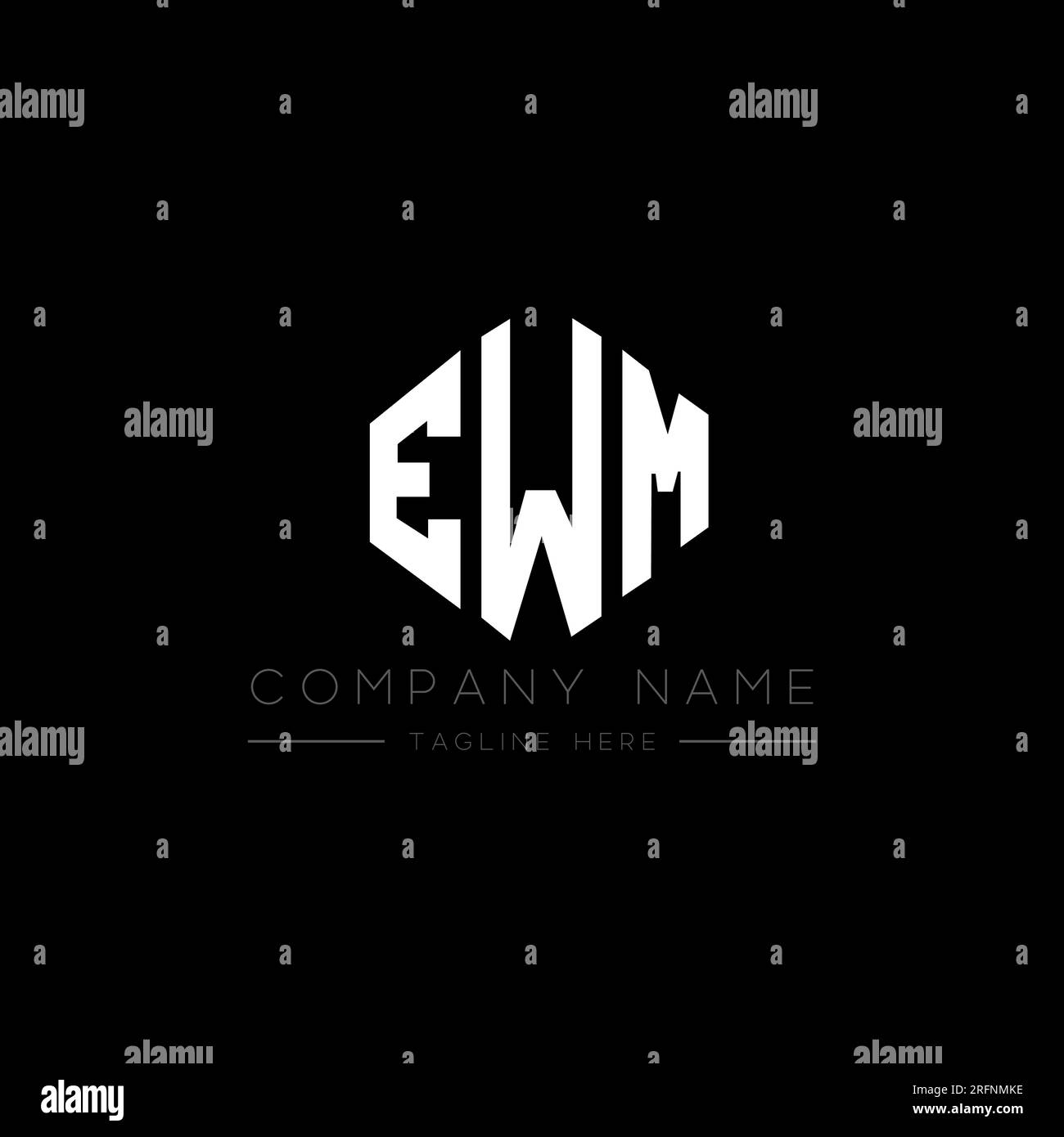 EWM letter logo design with polygon shape. EWM polygon and cube shape ...
