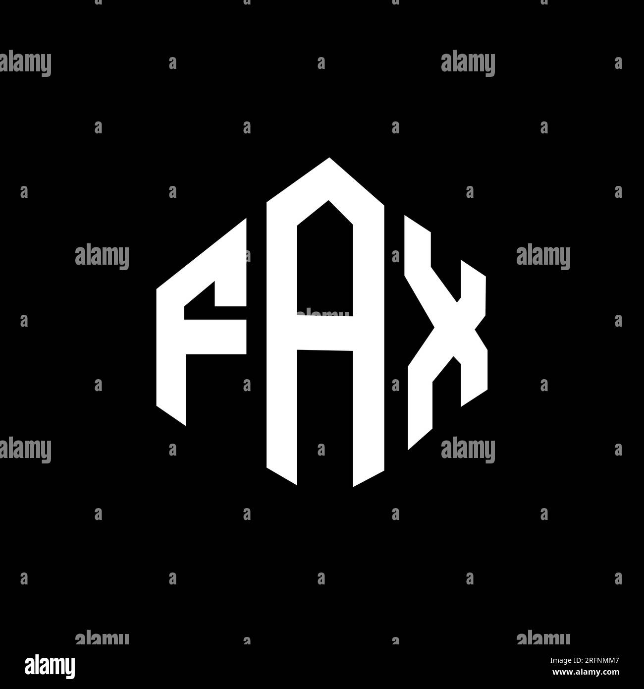 FAX letter logo design with polygon shape. FAX polygon and cube shape ...