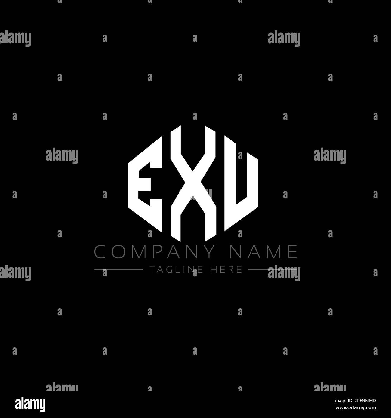 EXU letter logo design with polygon shape. EXU polygon and cube shape ...