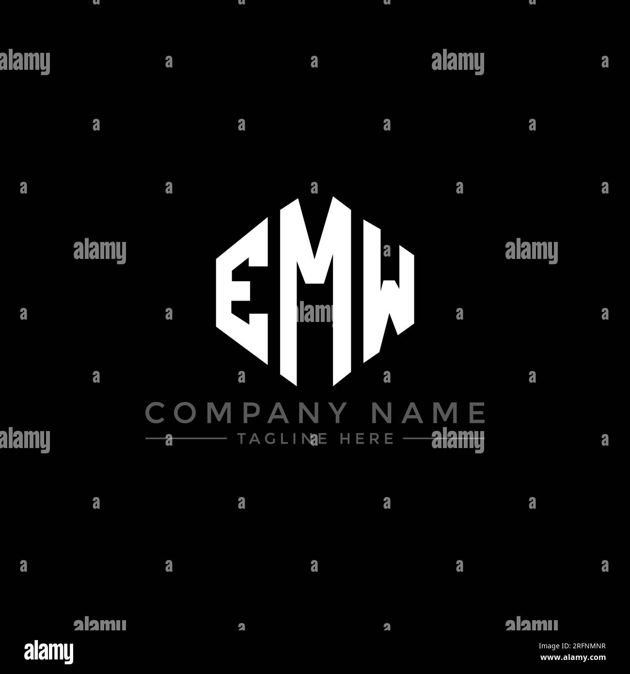 EMW letter logo design with polygon shape. EMW polygon and cube shape ...