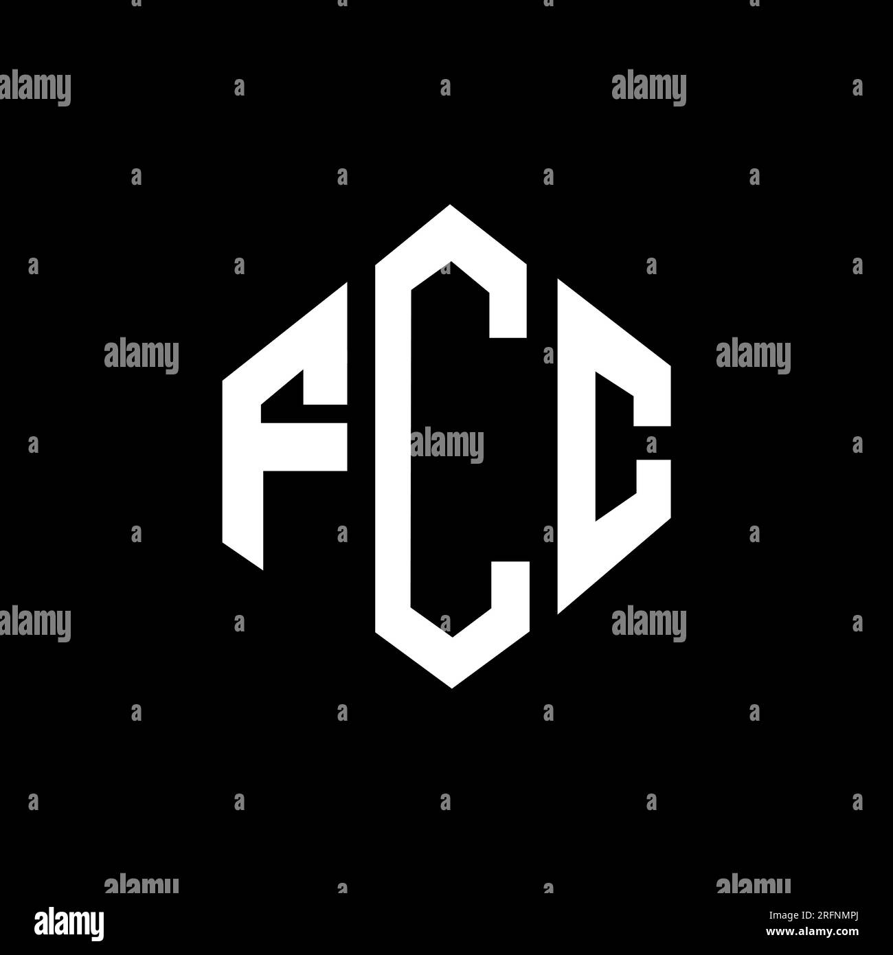 FCC letter logo design with polygon shape. FCC polygon and cube shape ...