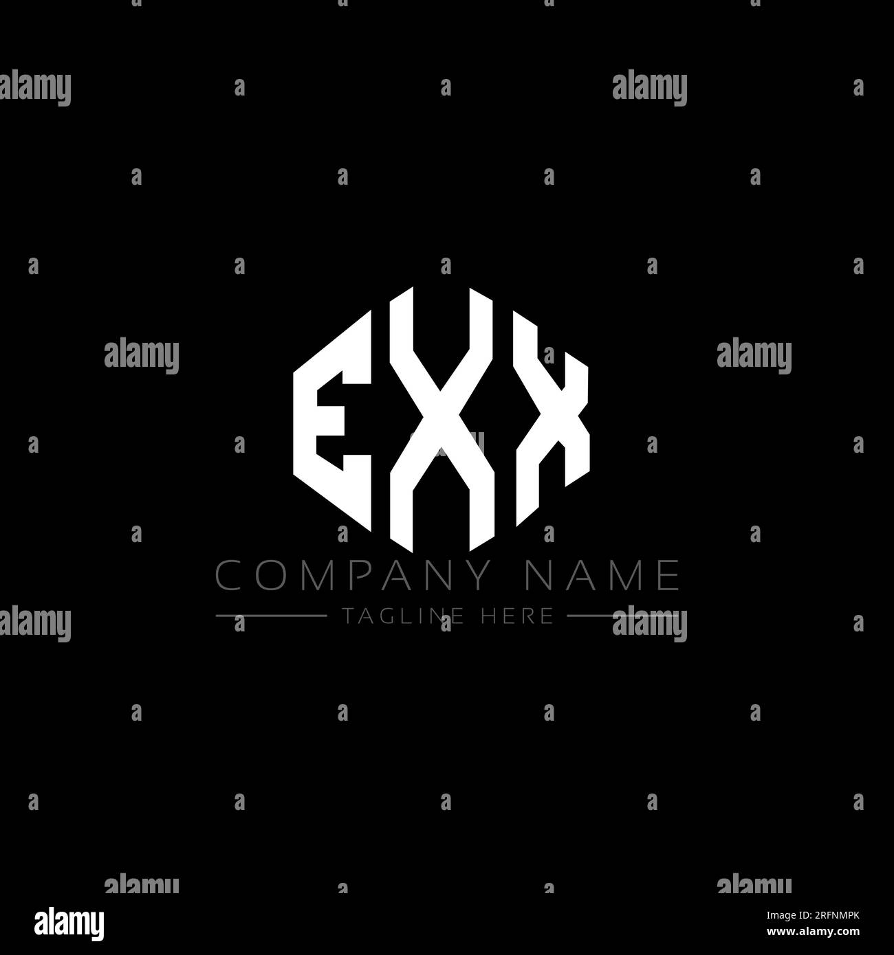 EXX letter logo design with polygon shape. EXX polygon and cube shape ...