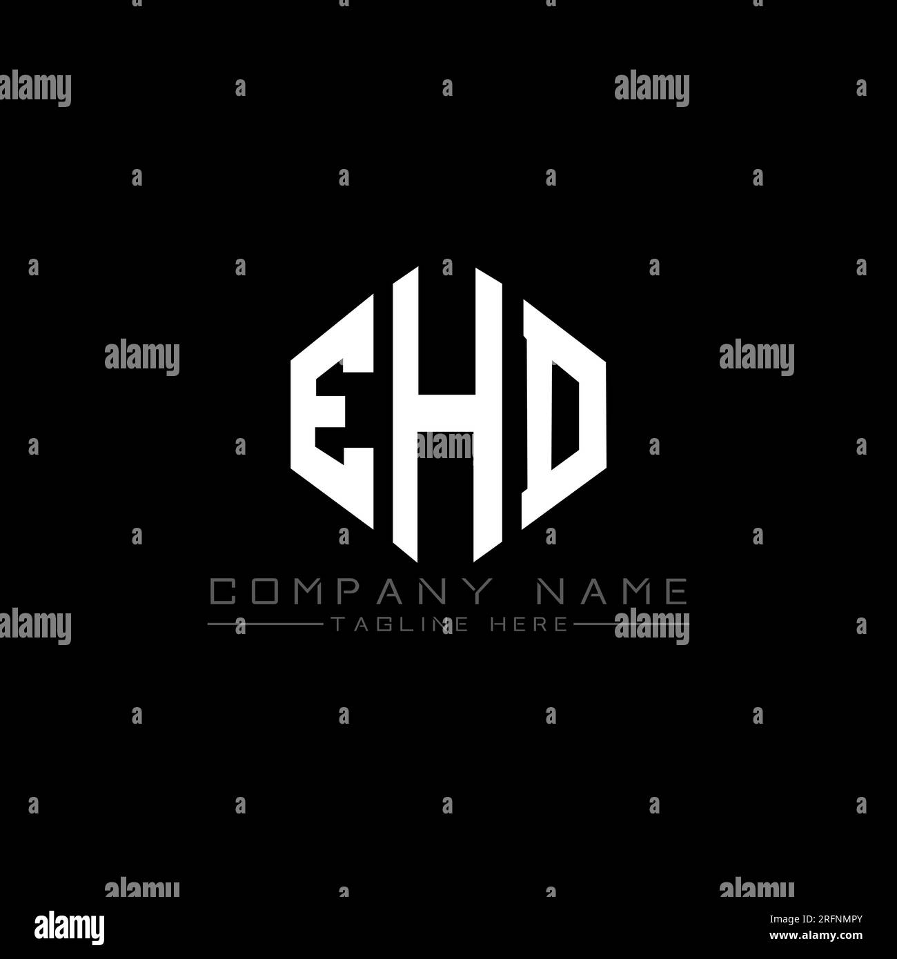 EHD letter logo design with polygon shape. EHD polygon and cube shape ...