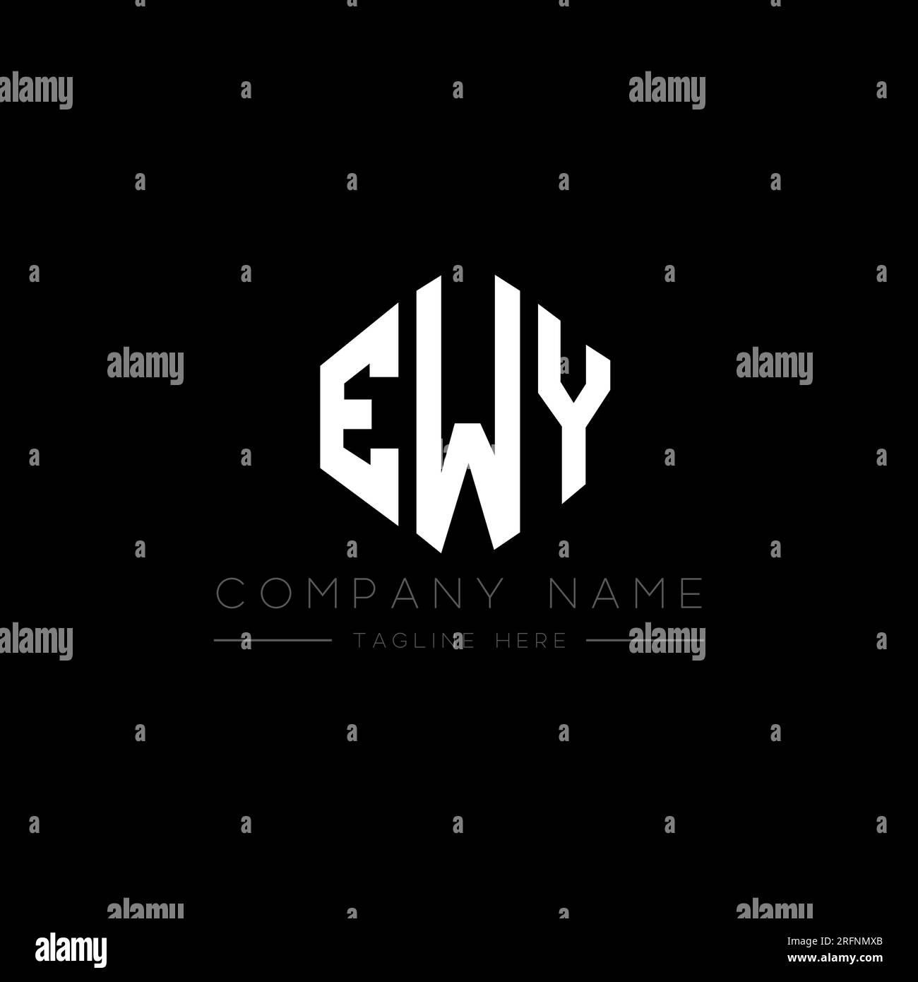 EWY letter logo design with polygon shape. EWY polygon and cube shape ...