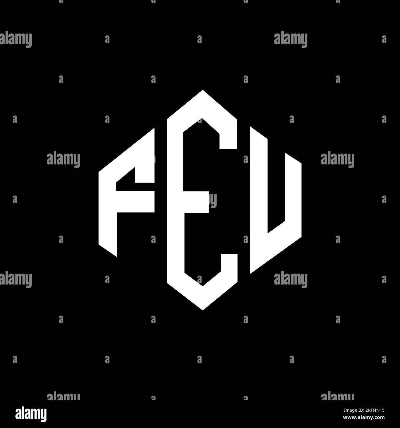 FEU letter logo design with polygon shape. FEU polygon and cube shape ...