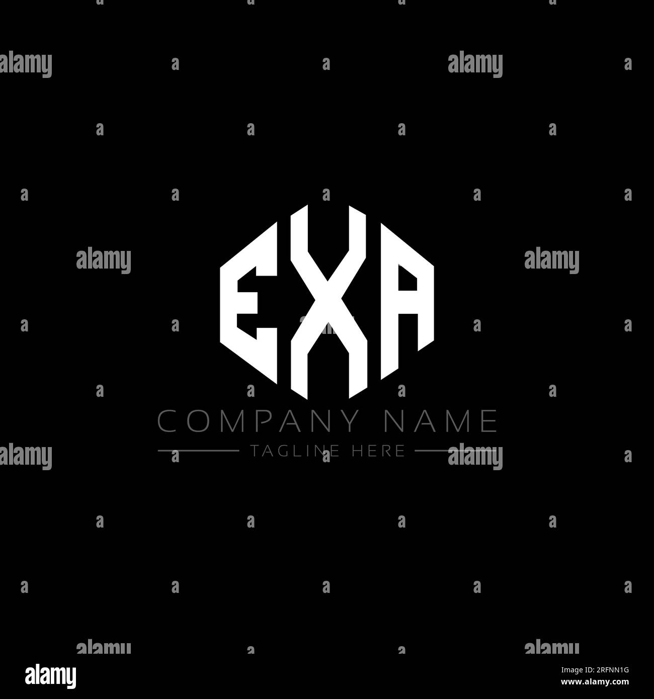 EXA letter logo design with polygon shape. EXA polygon and cube shape ...
