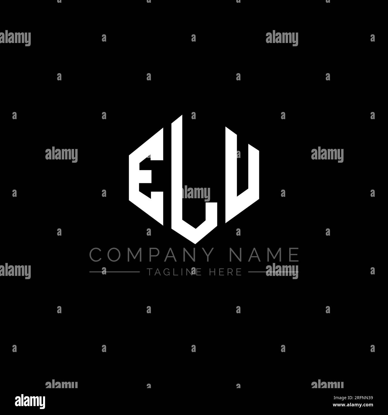 ELU letter logo design with polygon shape. ELU polygon and cube shape ...
