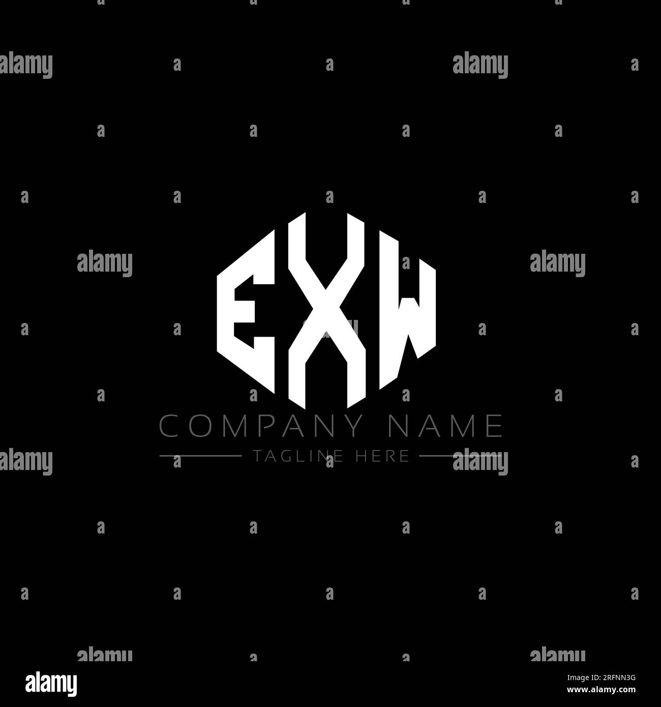 EXW letter logo design with polygon shape. EXW polygon and cube shape ...