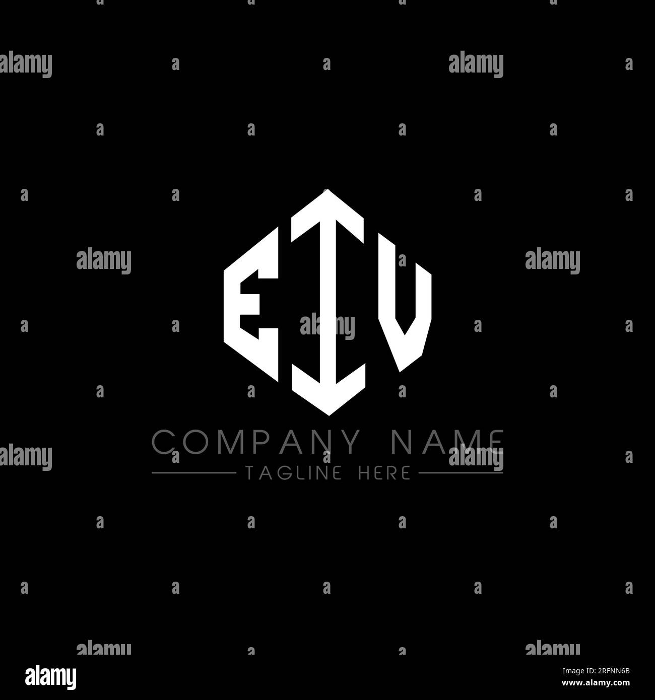 EIV letter logo design with polygon shape. EIV polygon and cube shape ...
