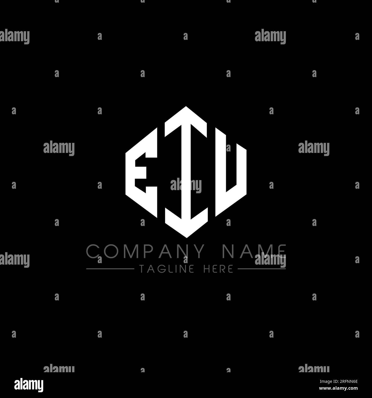 EIU letter logo design with polygon shape. EIU polygon and cube shape ...