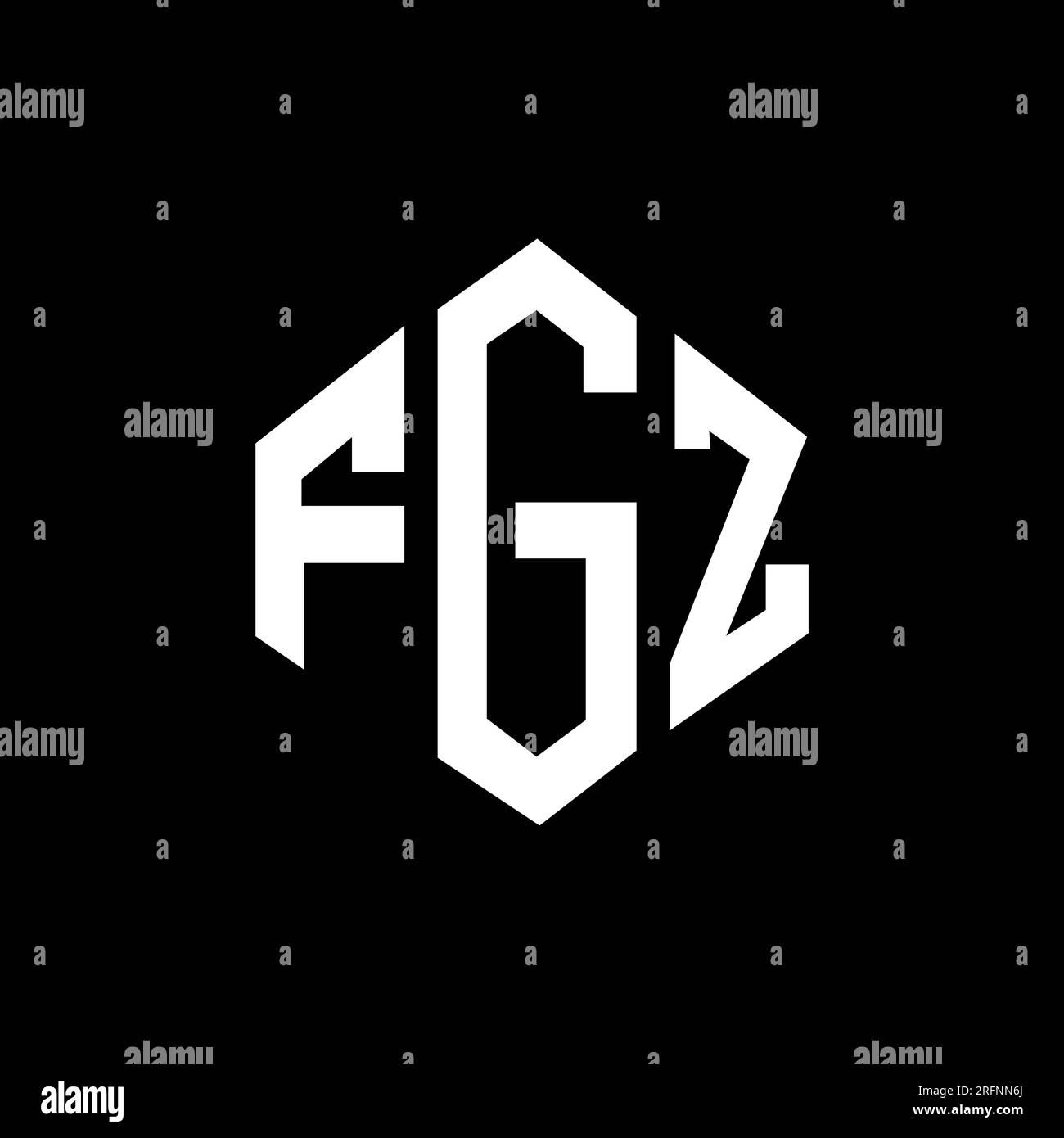 FGZ letter logo design with polygon shape. FGZ polygon and cube shape logo design. FGZ hexagon ...