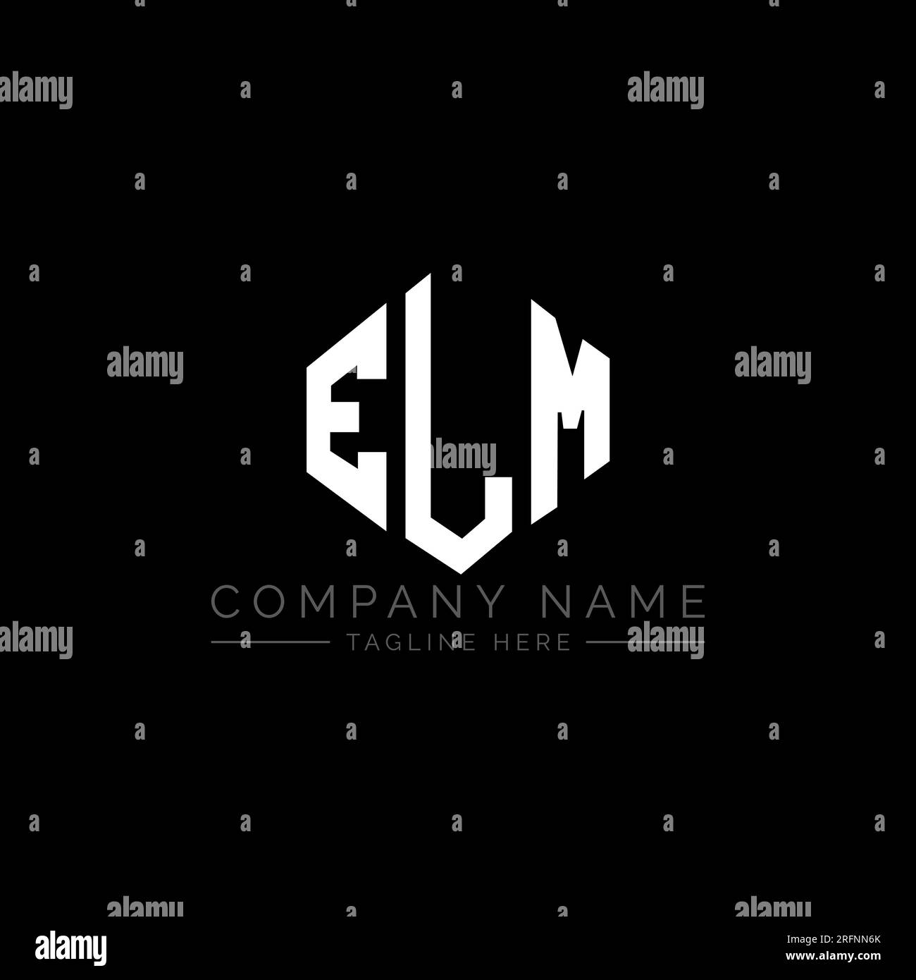 ELM letter logo design with polygon shape. ELM polygon and cube shape ...