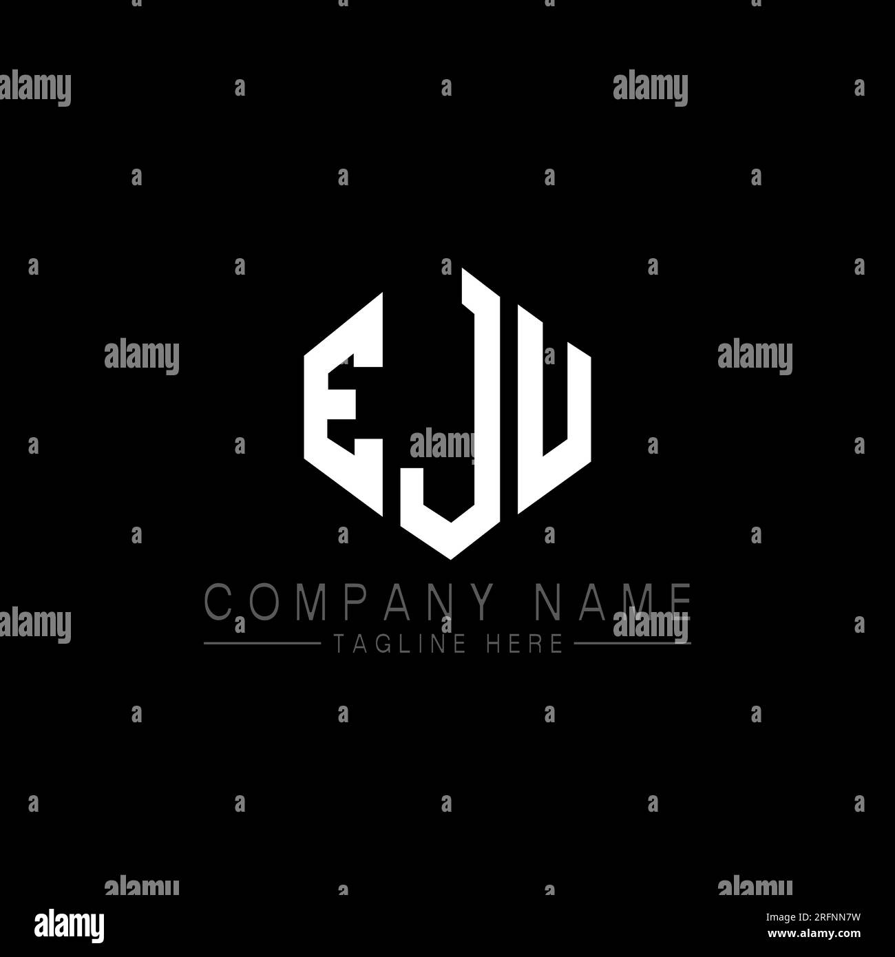 EJU letter logo design with polygon shape. EJU polygon and cube shape ...