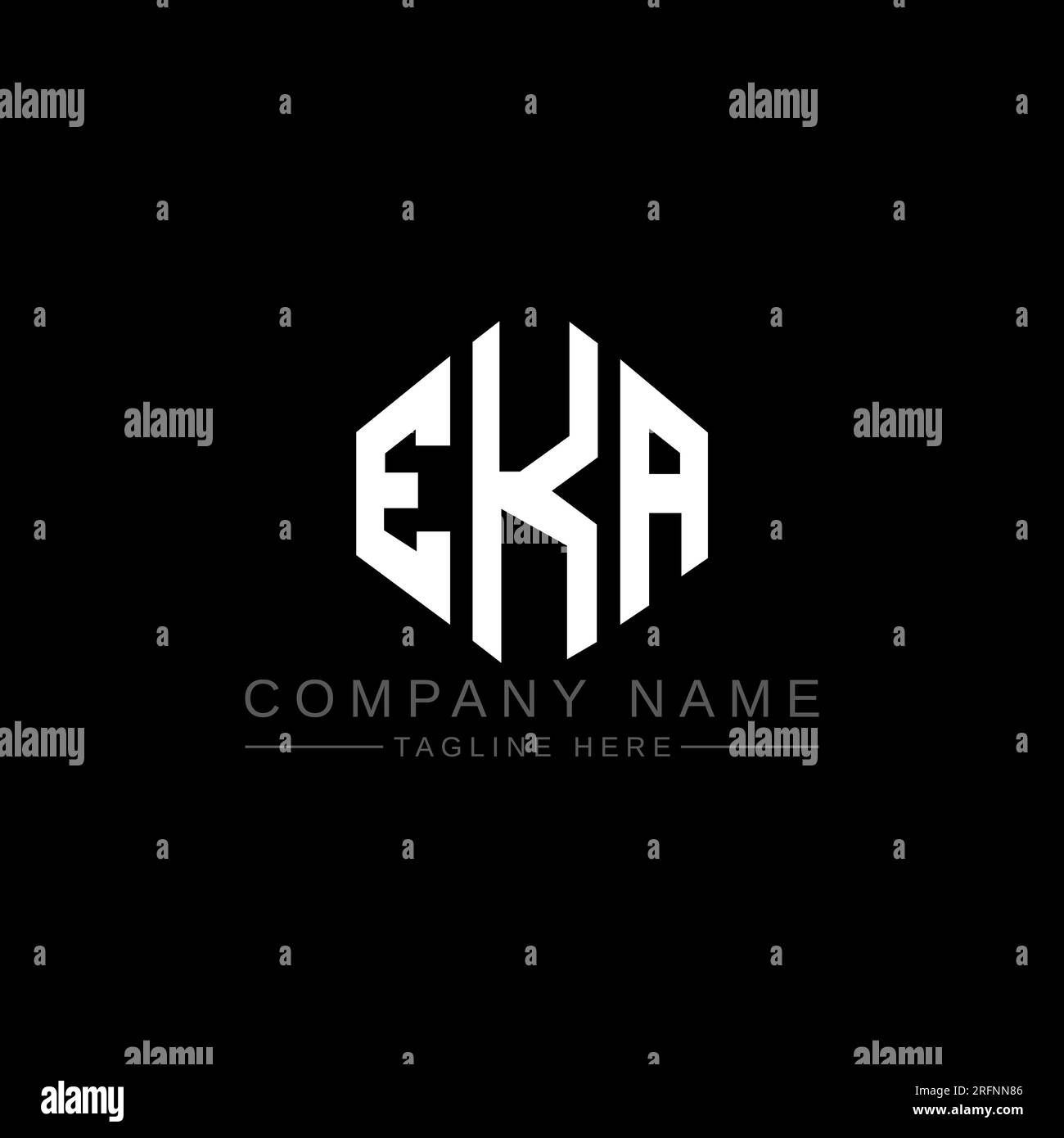 EKA letter logo design with polygon shape. EKA polygon and cube shape ...