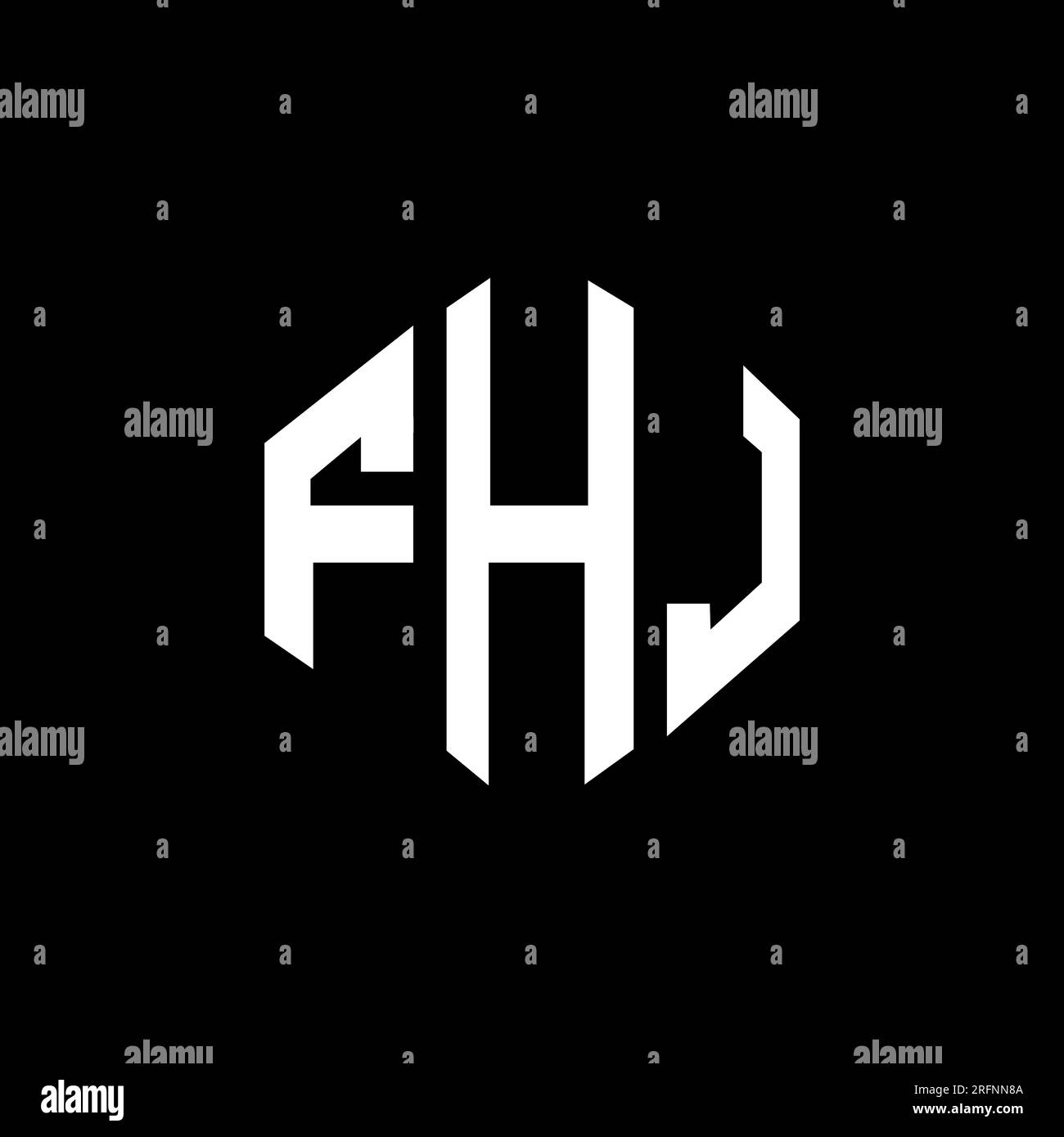FHJ letter logo design with polygon shape. FHJ polygon and cube shape ...