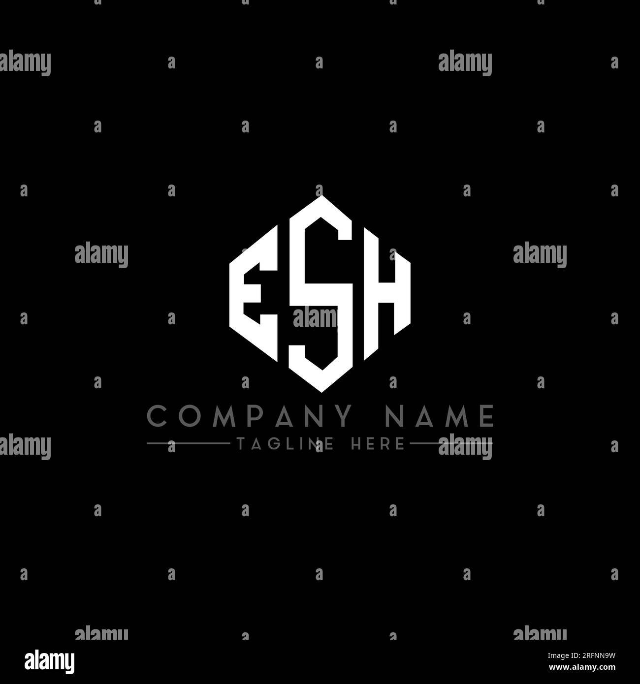 ESH letter logo design with polygon shape. ESH polygon and cube shape ...