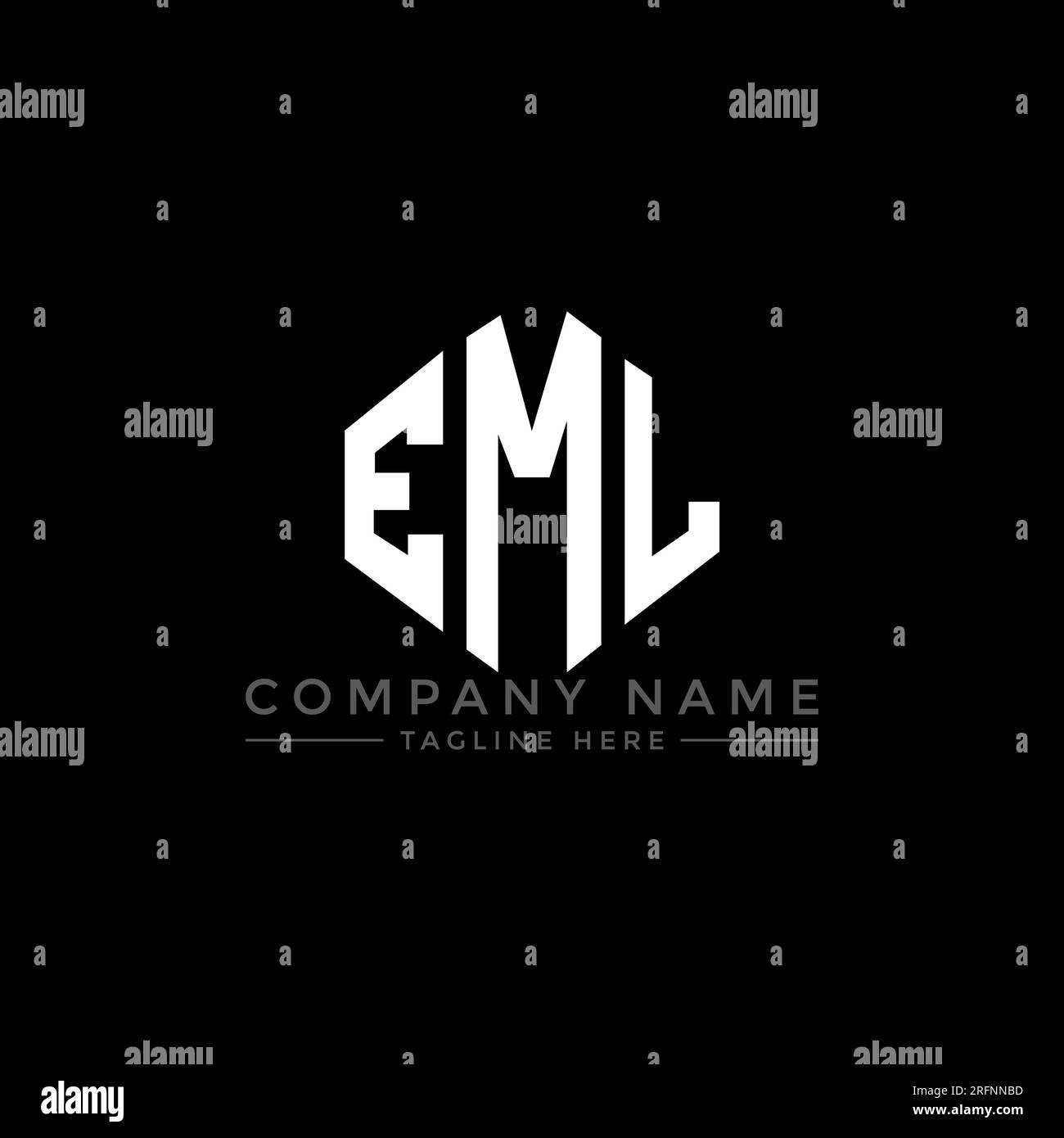 EML letter logo design with polygon shape. EML polygon and cube shape ...