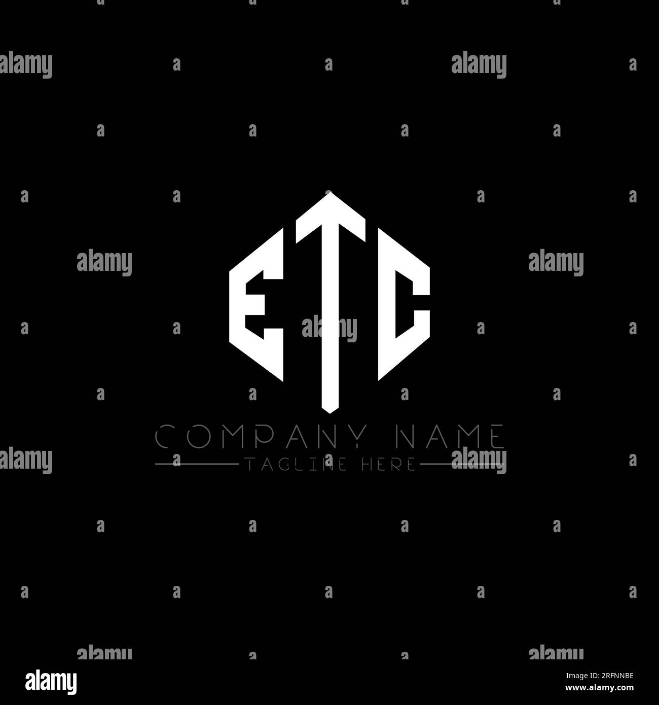 ETC letter logo design with polygon shape. ETC polygon and cube shape ...