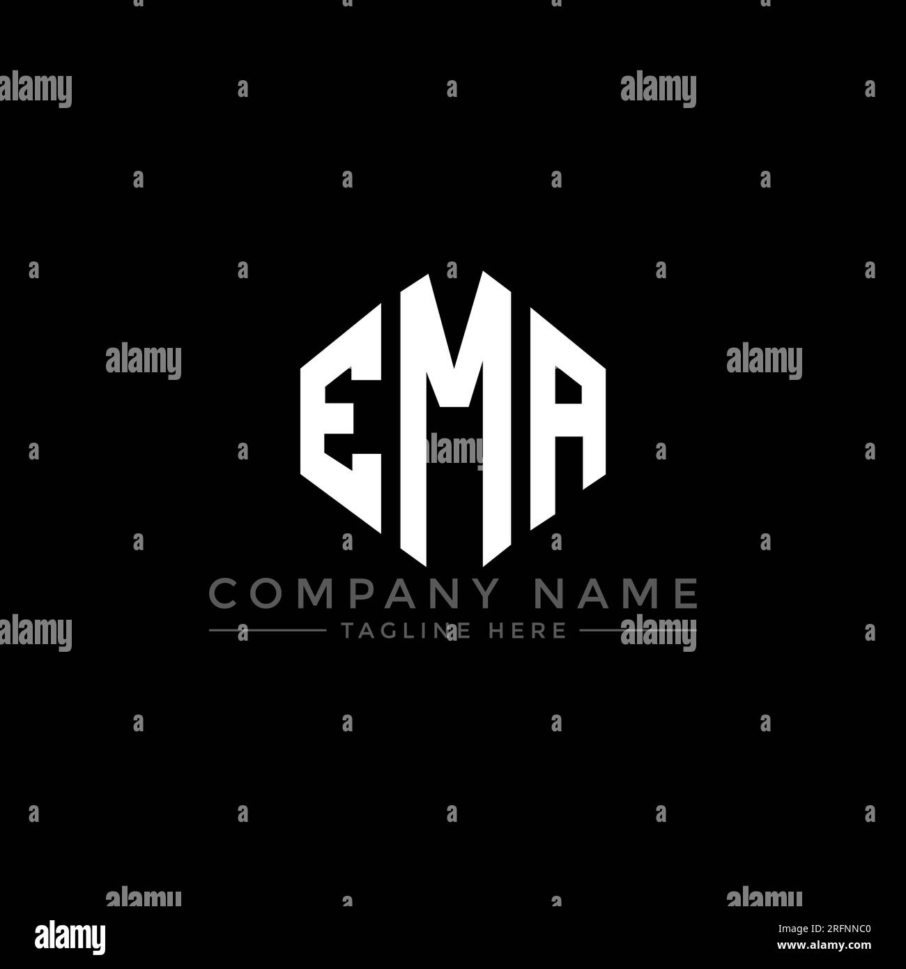 EMA letter logo design with polygon shape. EMA polygon and cube shape ...