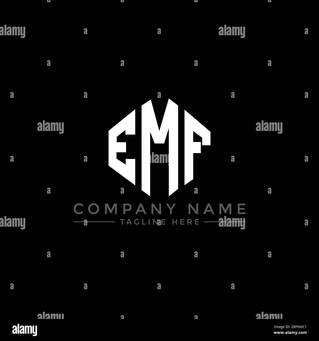 EMF letter logo design with polygon shape. EMF polygon and cube shape ...