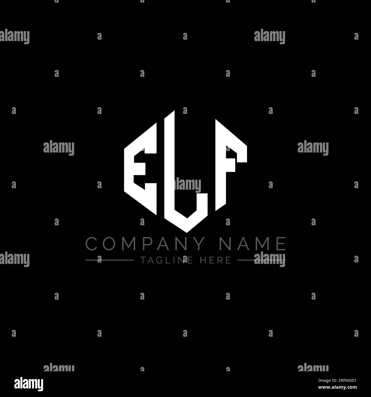 ELF letter logo design with polygon shape. ELF polygon and cube shape ...