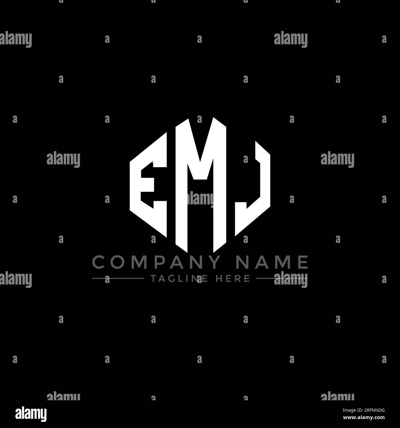 EMJ letter logo design with polygon shape. EMJ polygon and cube shape ...