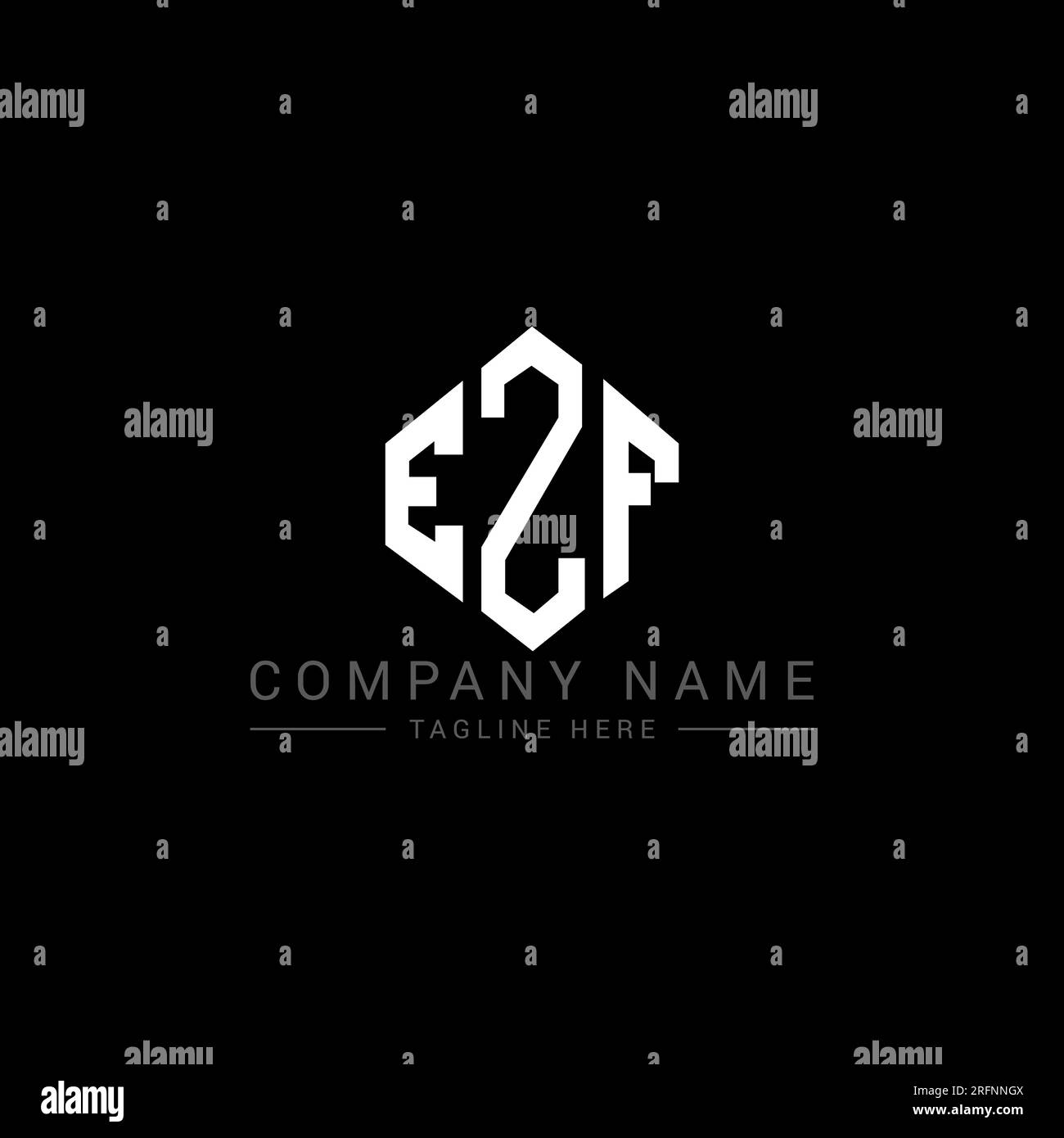 EZF letter logo design with polygon shape. EZF polygon and cube shape ...