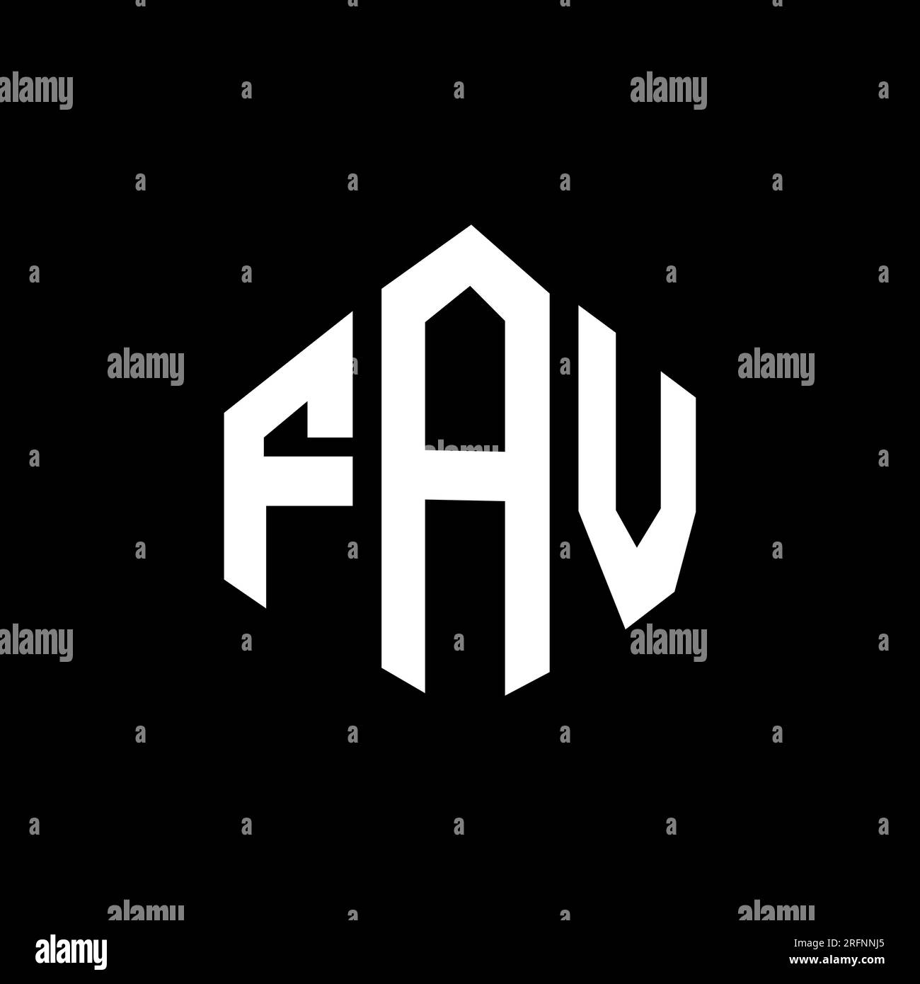 FAV letter logo design with polygon shape. FAV polygon and cube shape ...