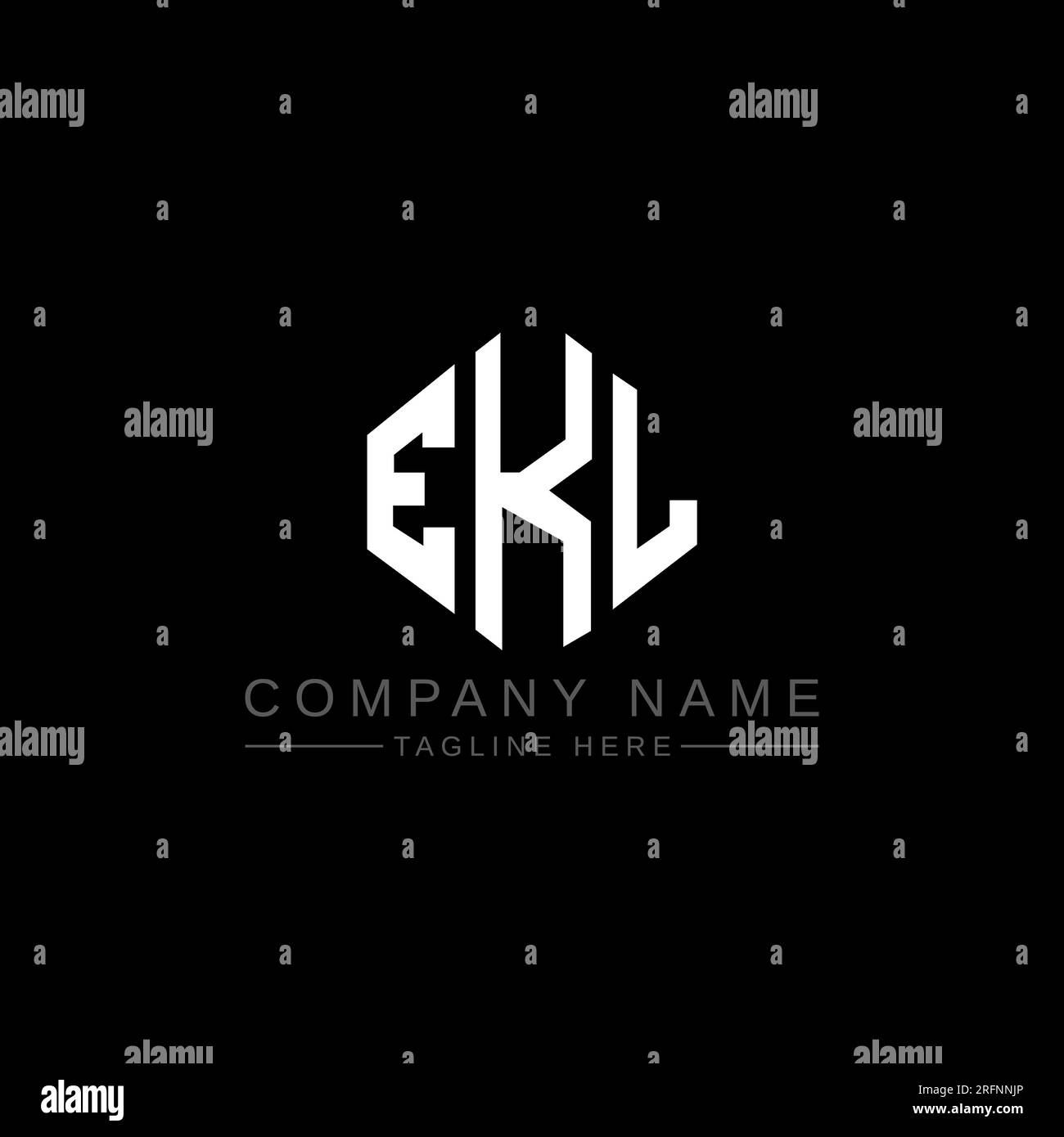EKL letter logo design with polygon shape. EKL polygon and cube shape ...