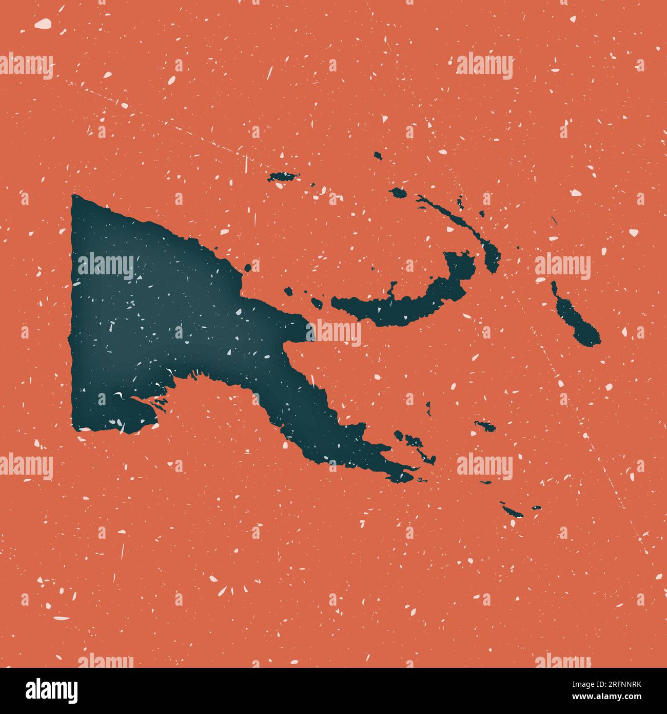 Papua New Guinea vintage map. Grunge map of the country with distressed ...