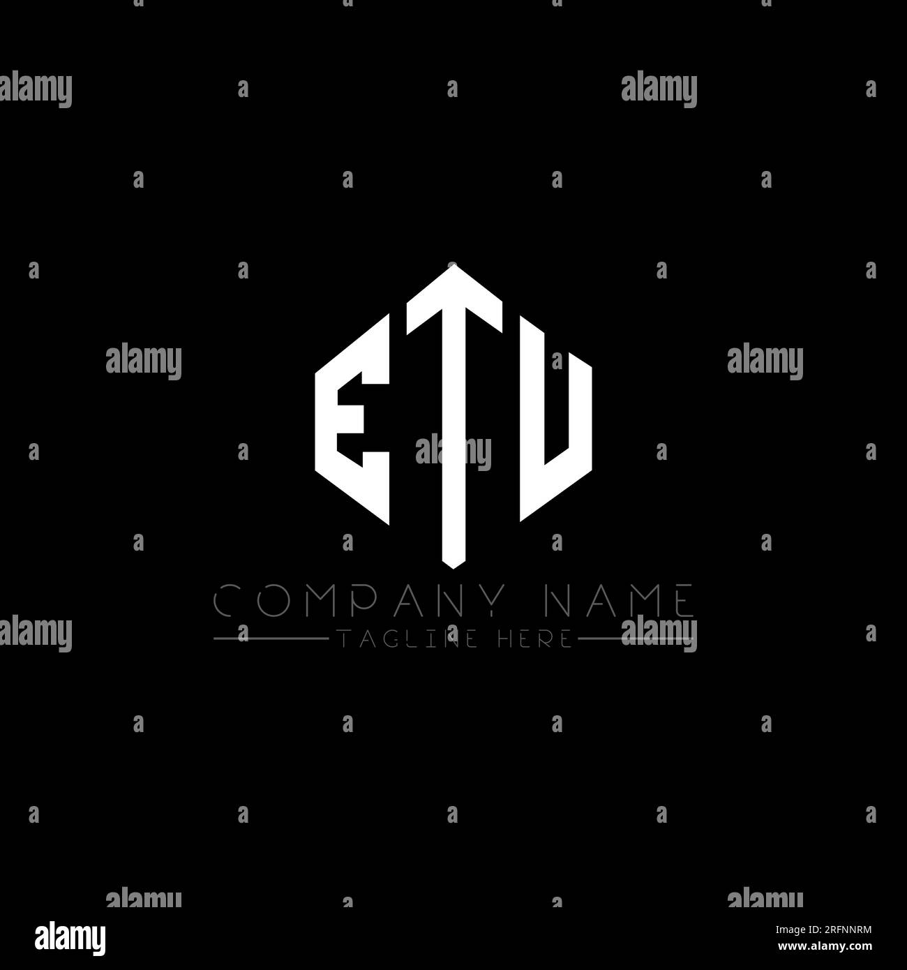 ETU letter logo design with polygon shape. ETU polygon and cube shape ...