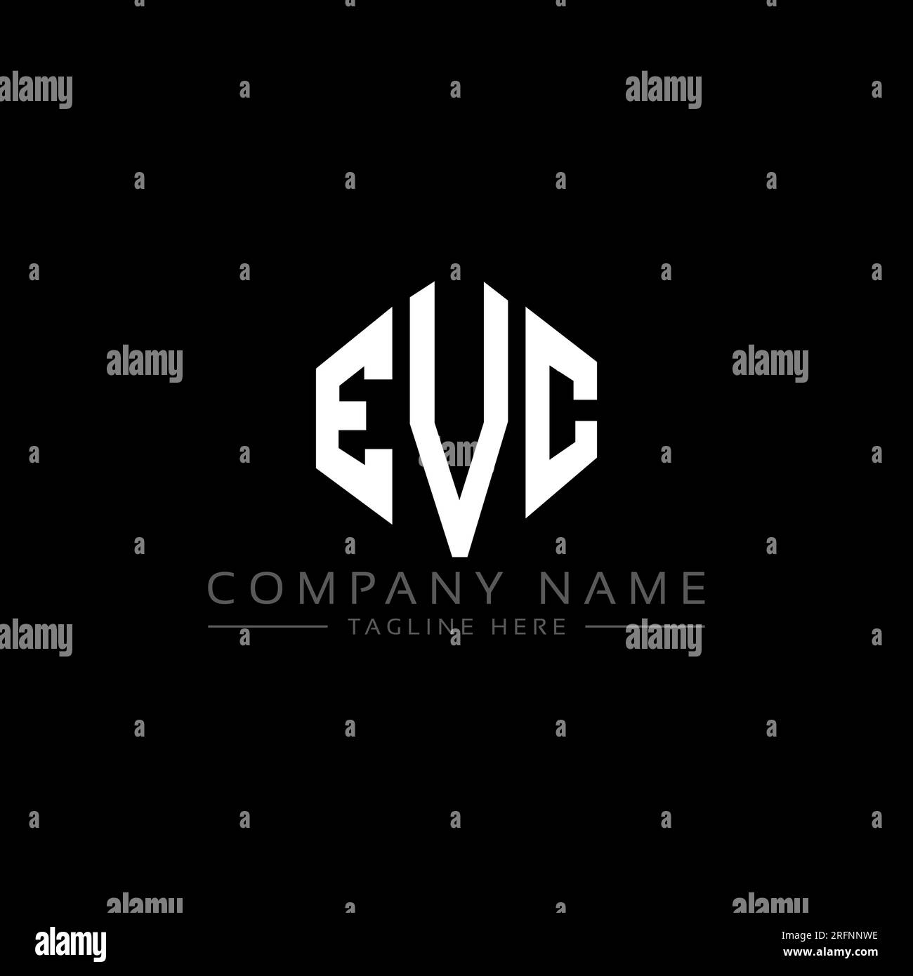EVC letter logo design with polygon shape. EVC polygon and cube shape ...