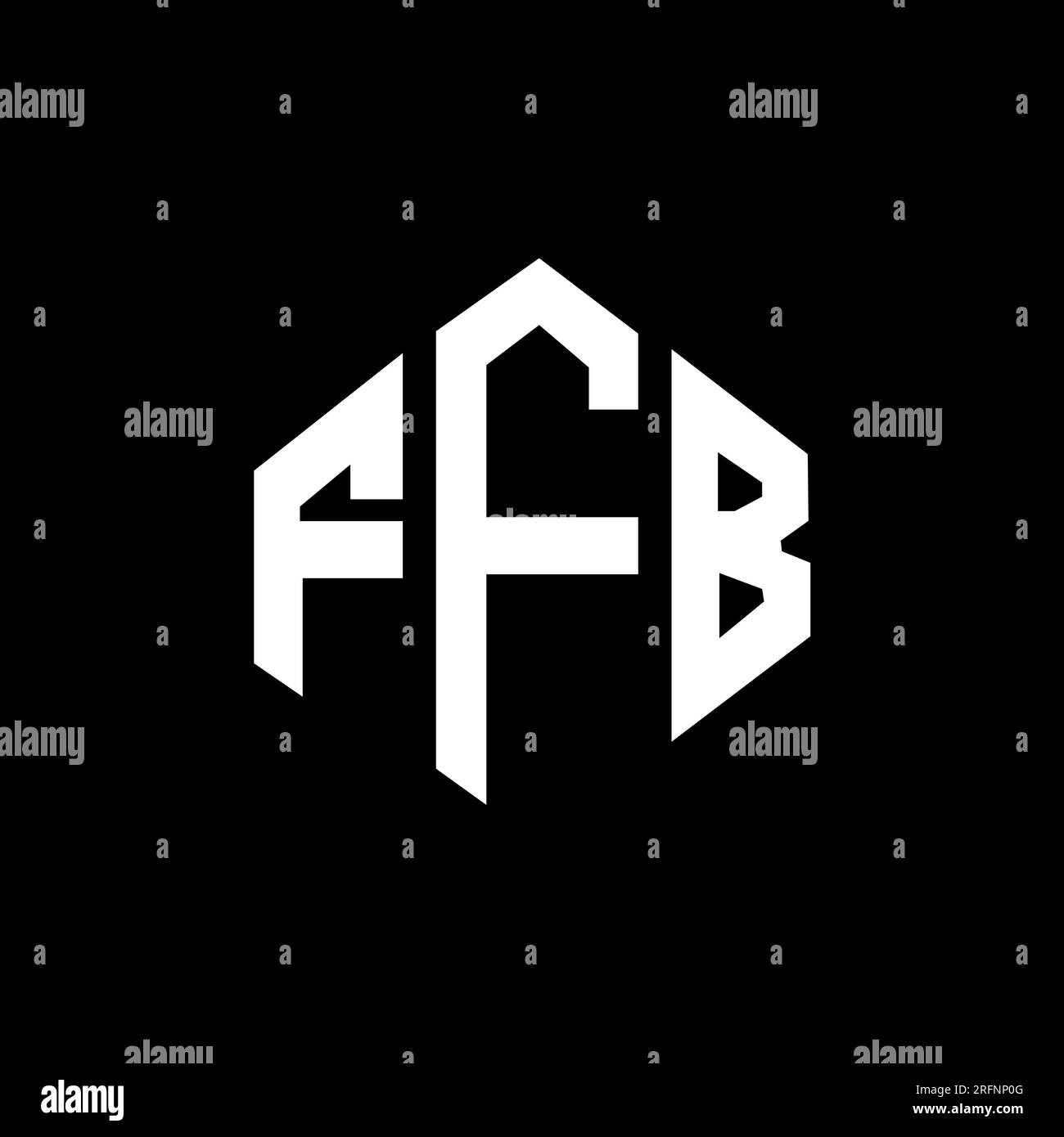 FFB letter logo design with polygon shape. FFB polygon and cube shape ...