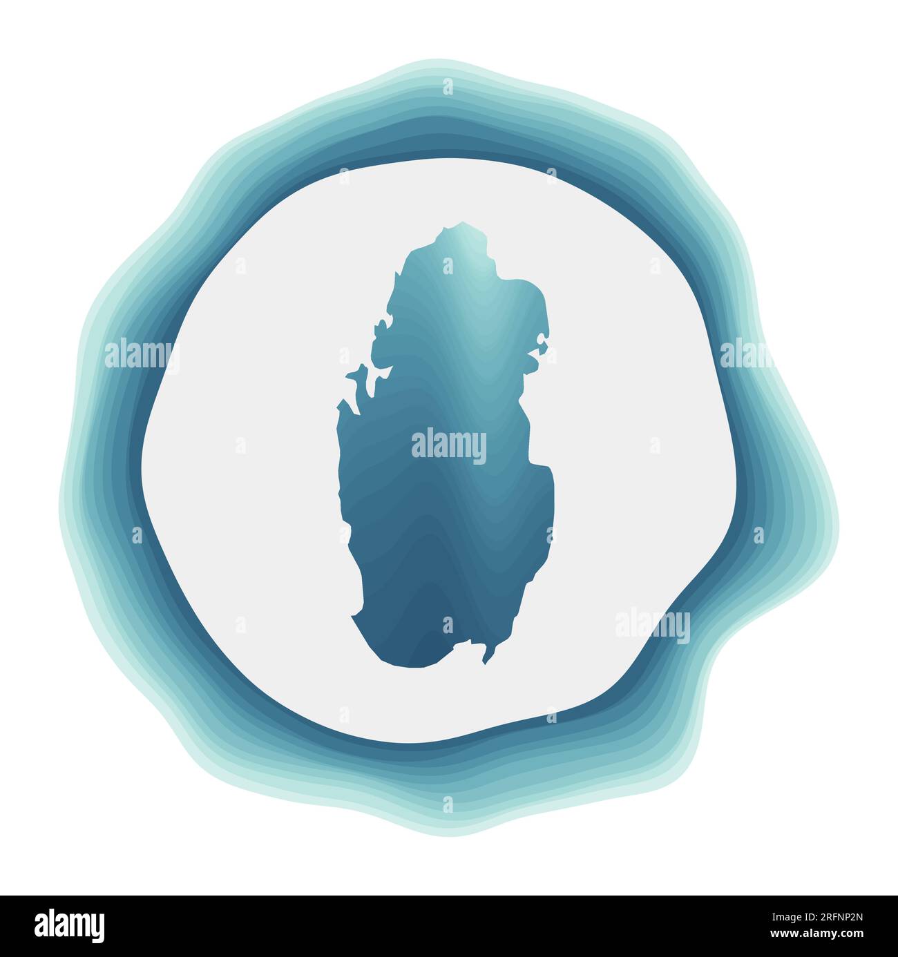 Qatar logo. Badge of the country. Layered circular sign around Qatar ...
