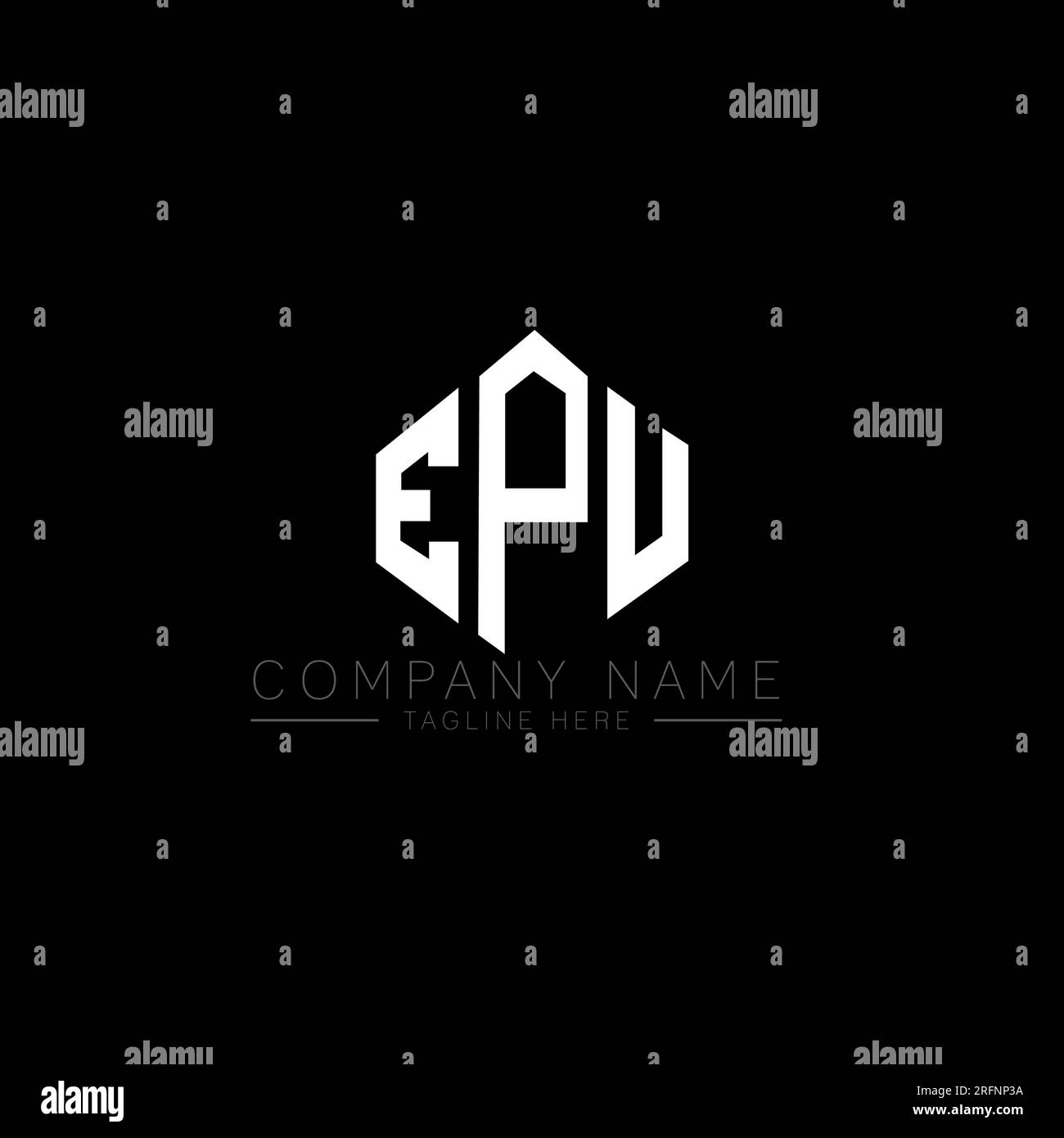 EPU letter logo design with polygon shape. EPU polygon and cube shape ...