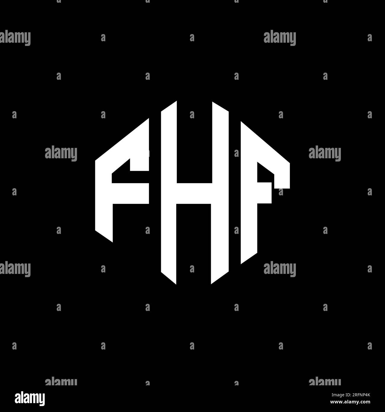FHF letter logo design with polygon shape. FHF polygon and cube shape ...