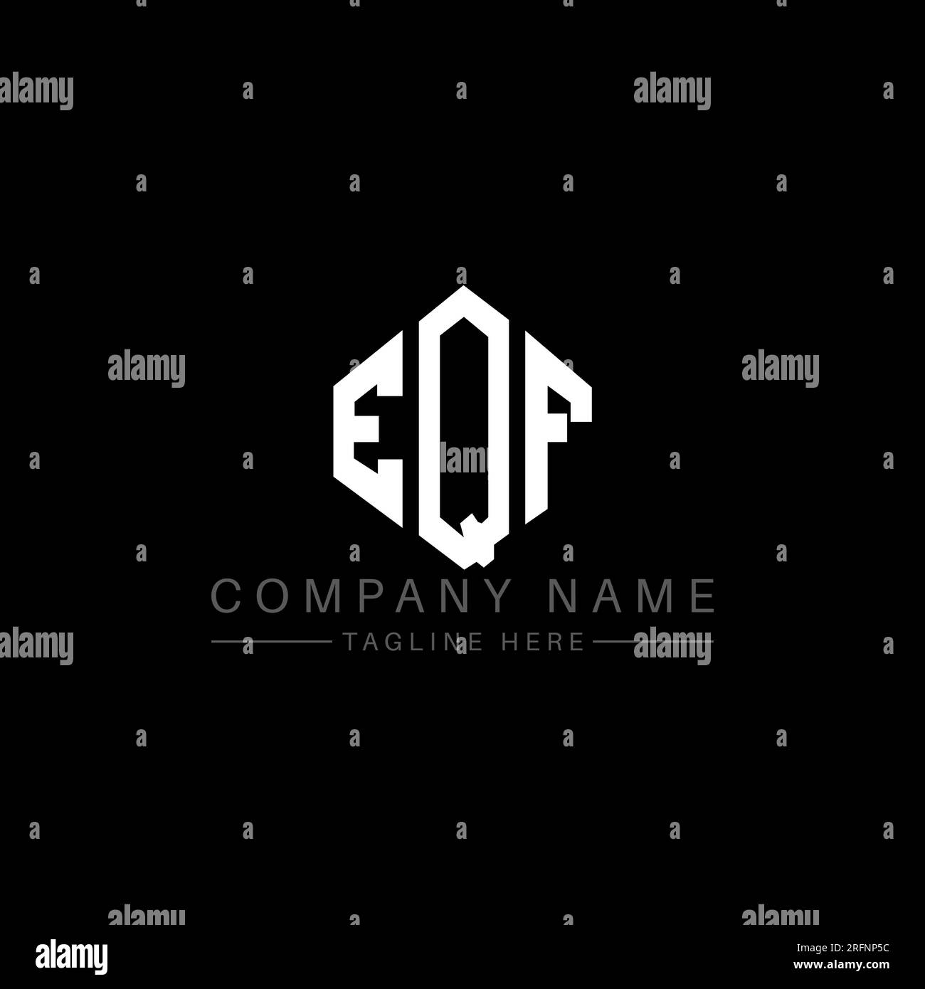 EQF letter logo design with polygon shape. EQF polygon and cube shape ...