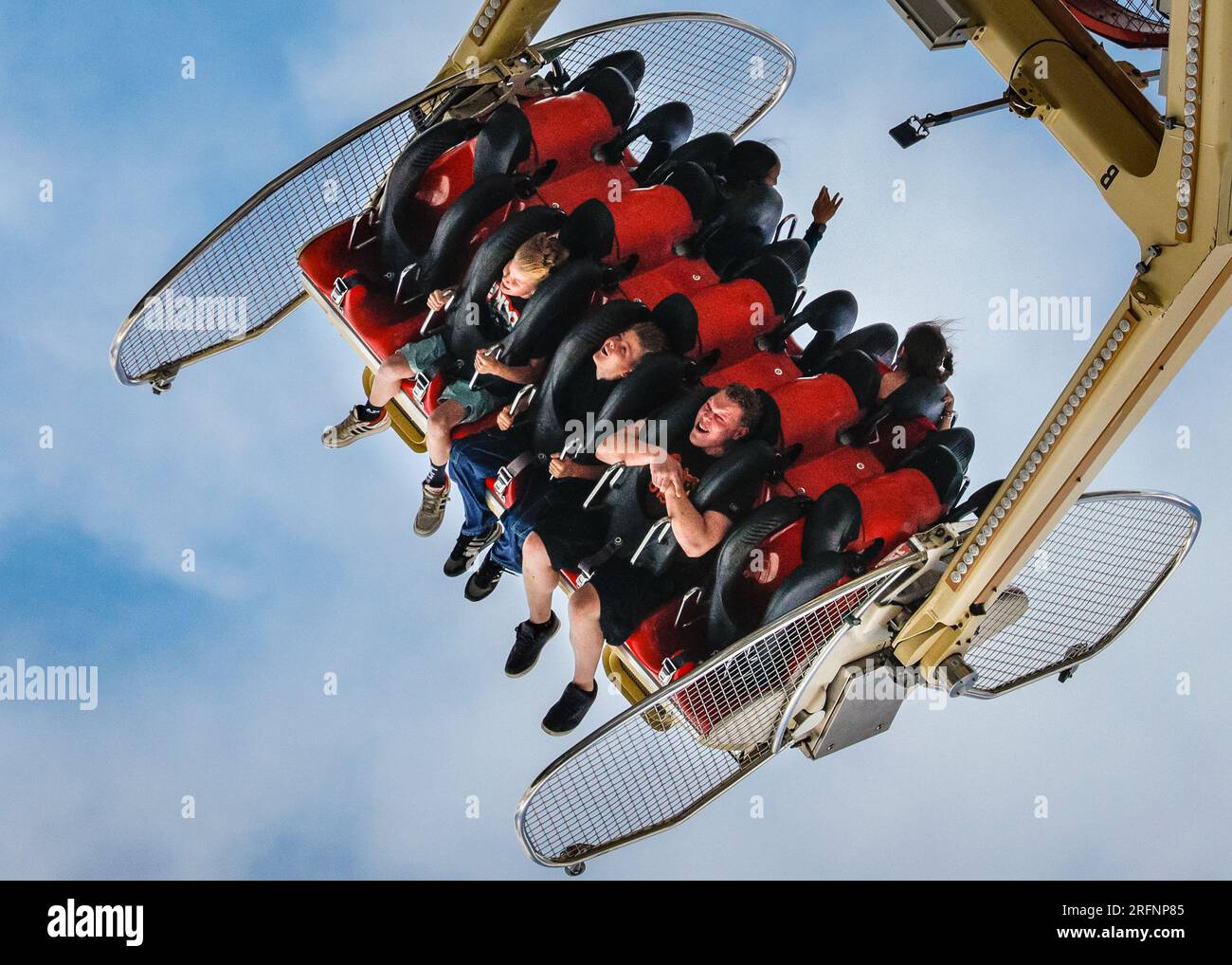 Herne, Germany. 04th August, 2023 People scream and have fun on one of ...