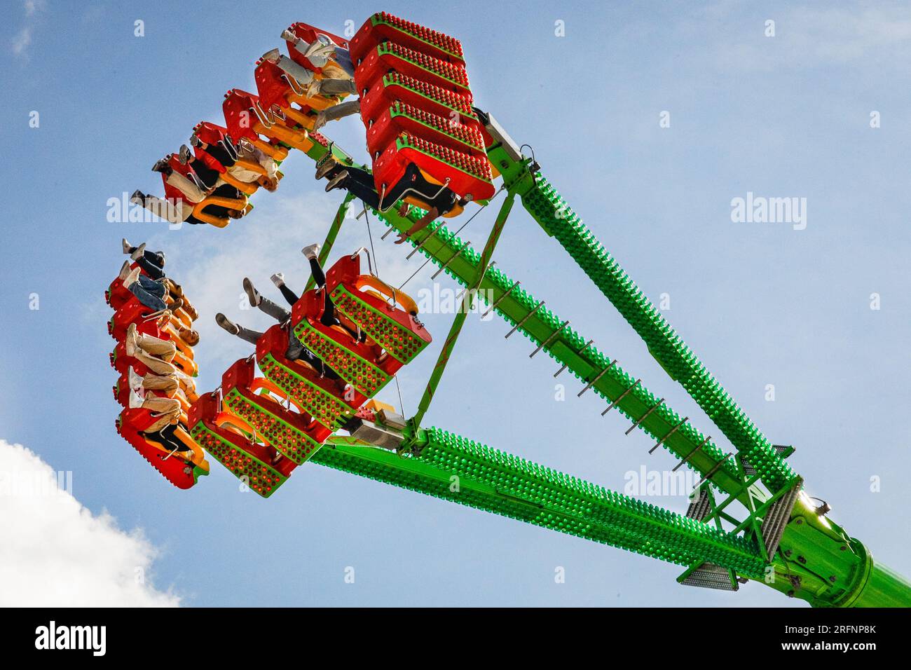 Herne, Germany. 04th July, 2023. People on the "Konga" thrill ride ...