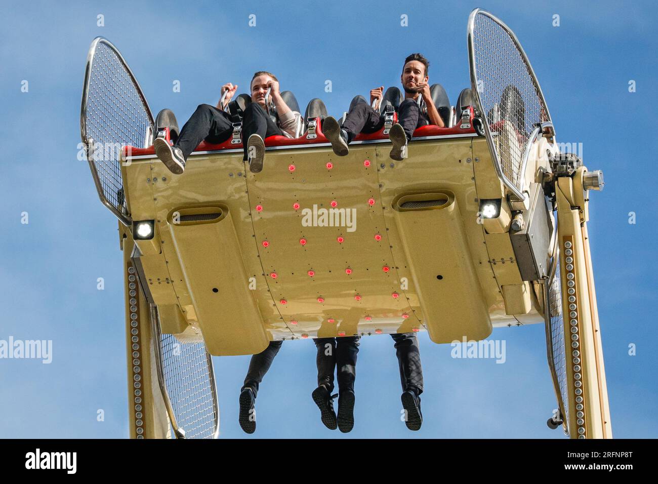 Herne, Germany. 04th August, 2023 People scream and have fun on one of ...