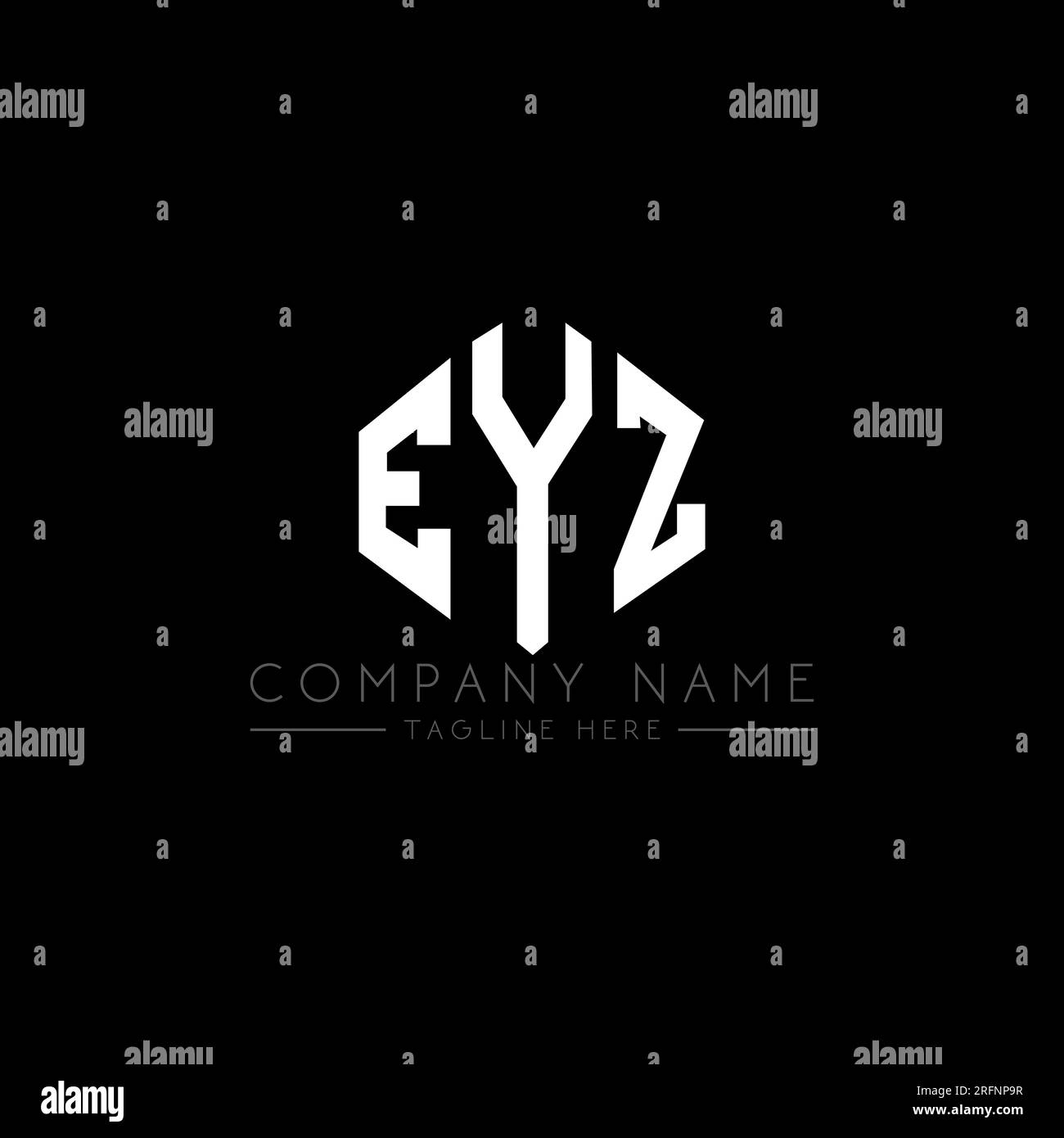 EYZ letter logo design with polygon shape. EYZ polygon and cube shape ...